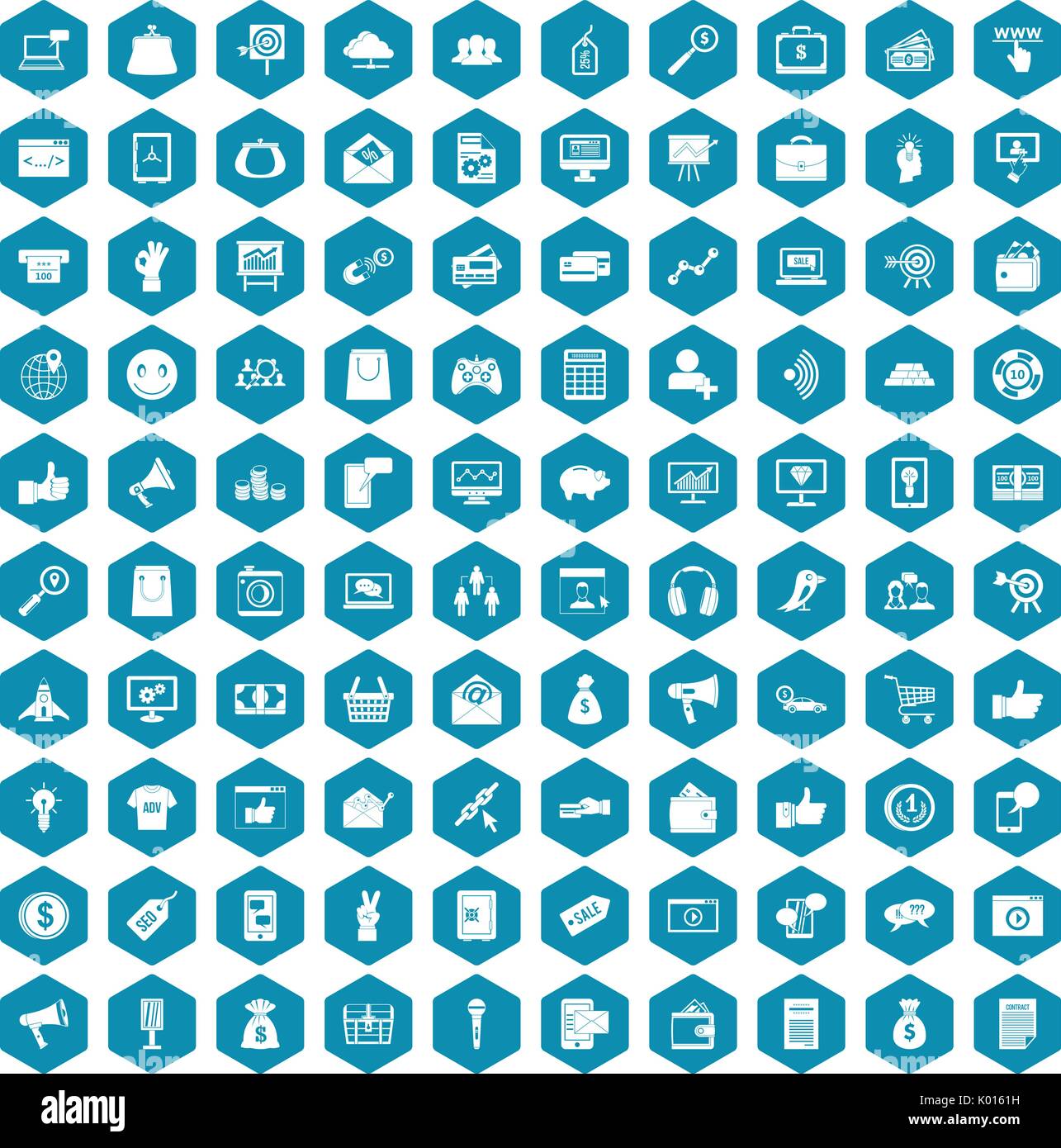 100 digital marketing icons set hi-res stock photography and images - Alamy