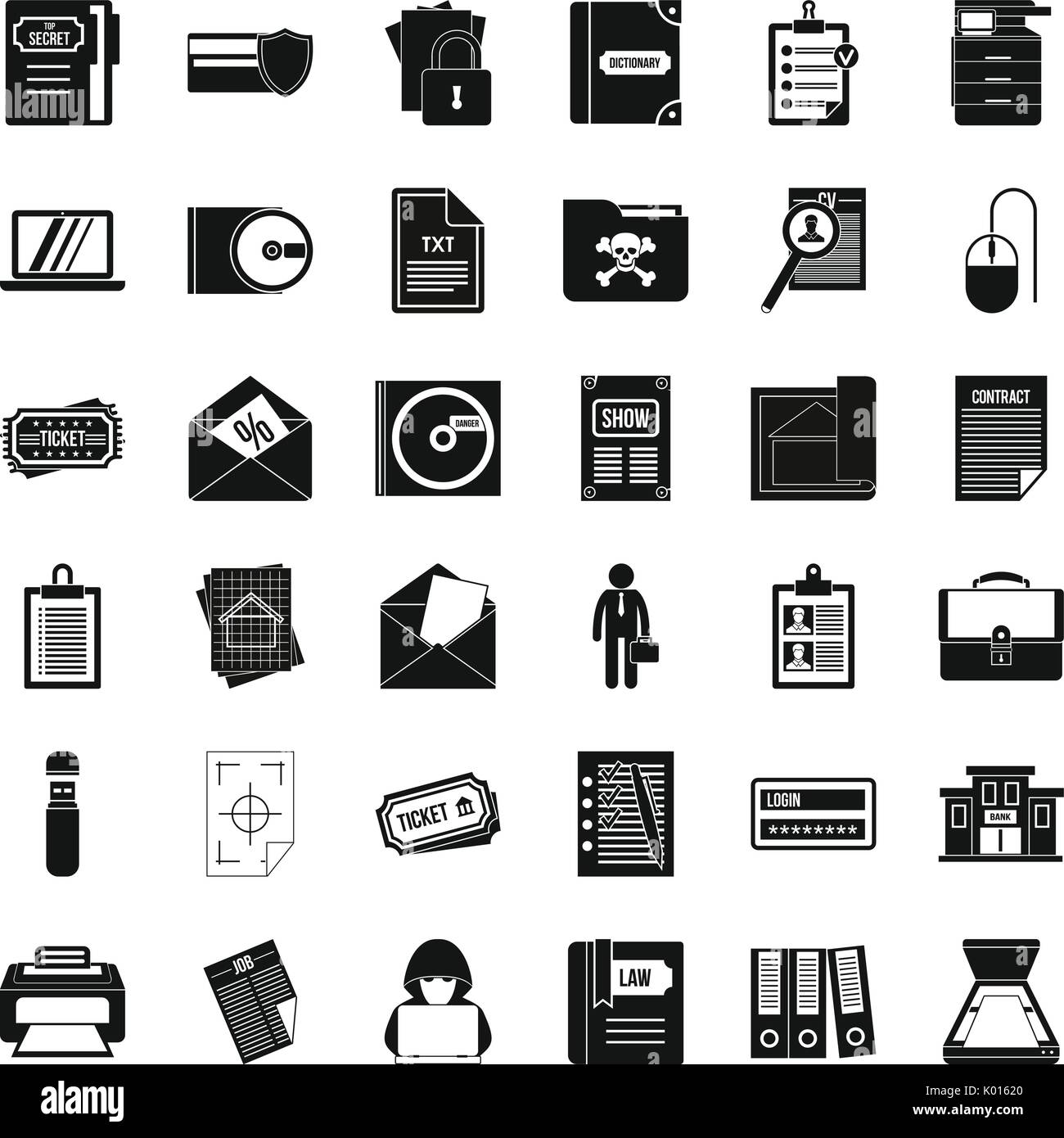Right document icons set, simple style Stock Vector Image & Art - Alamy