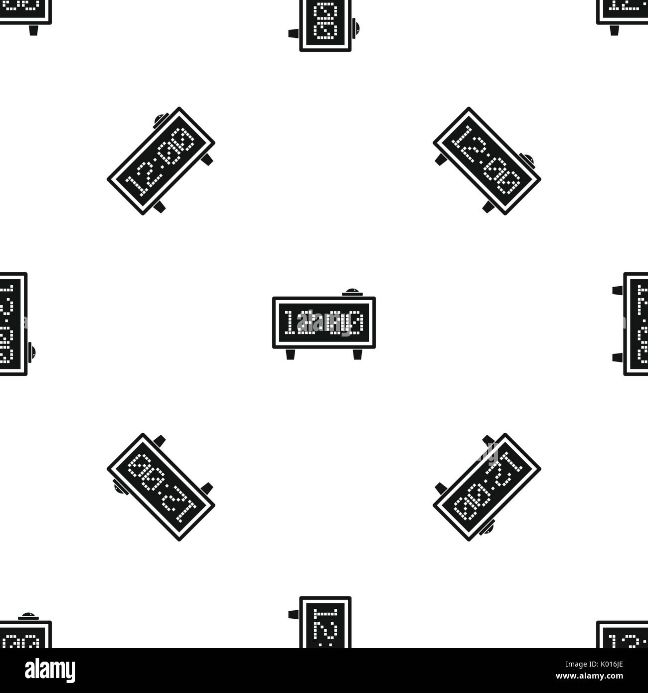 Alarm clock pattern seamless black Stock Vector Image & Art - Alamy