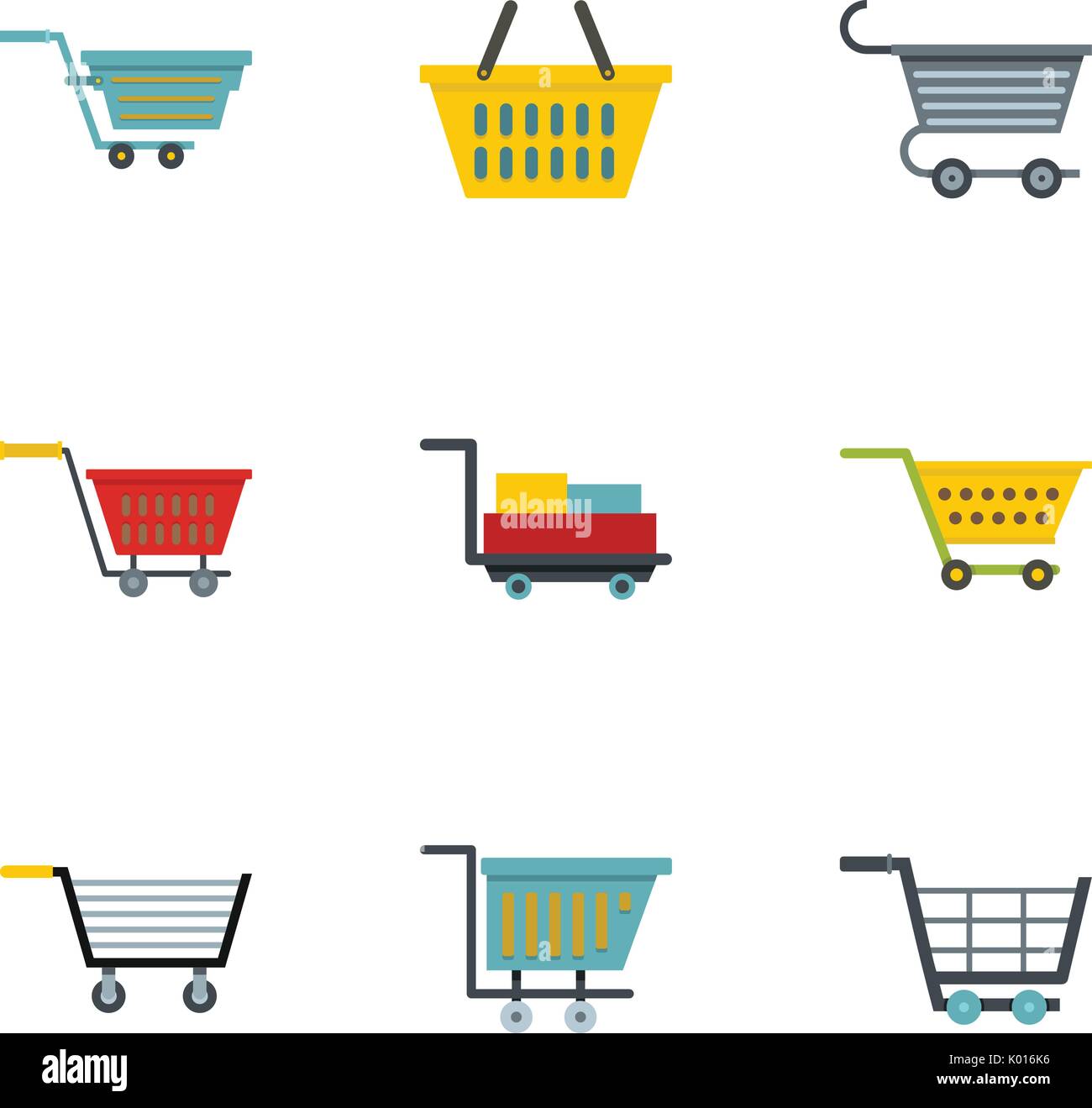 Shop cart icon set, flat style Stock Vector Image & Art - Alamy