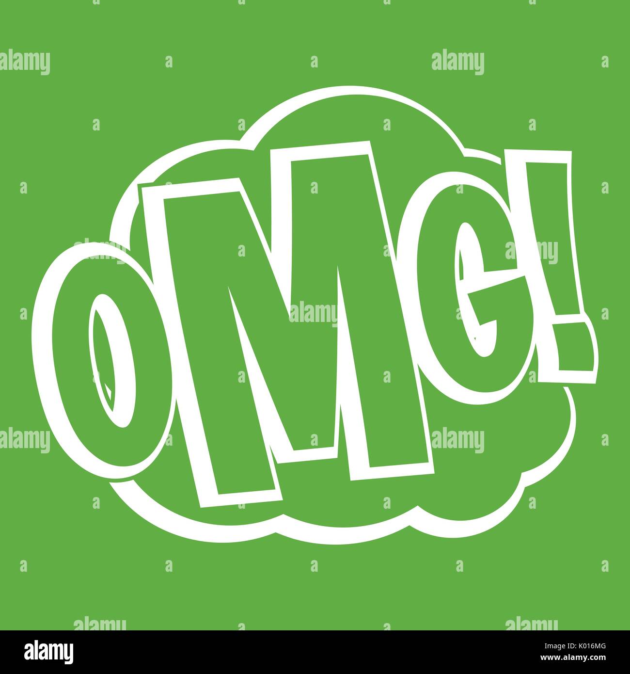 OMG, comic text speech bubble icon green Stock Vector Image & Art - Alamy
