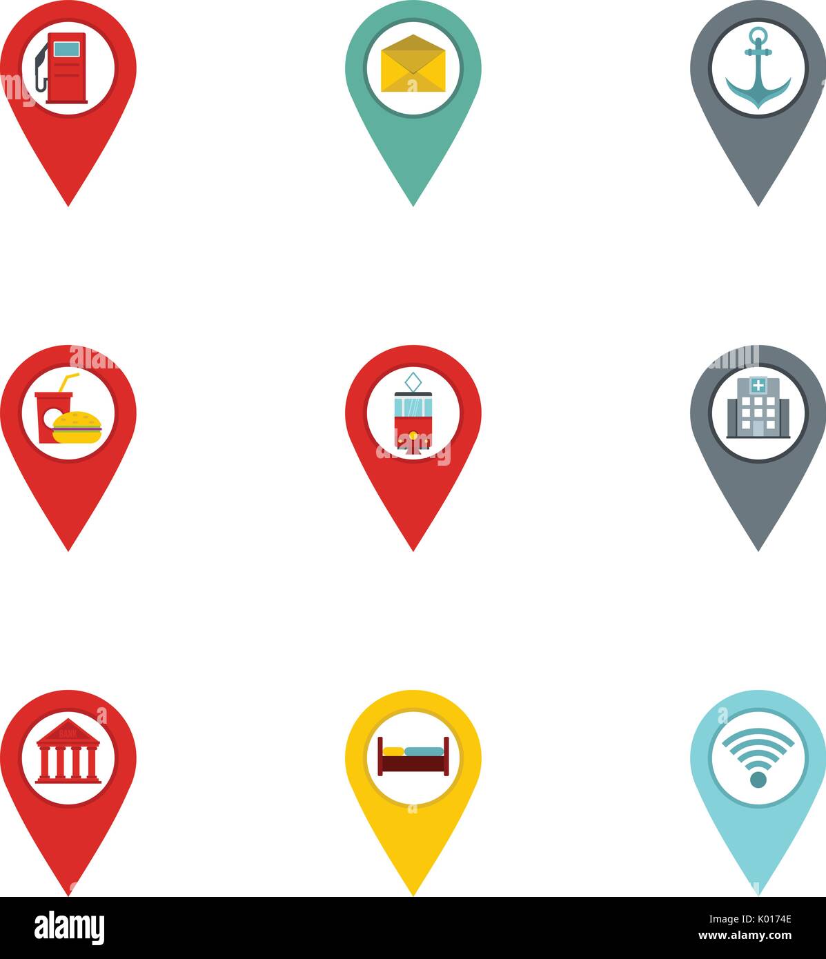 Map pins and object Stock Vector Images - Alamy