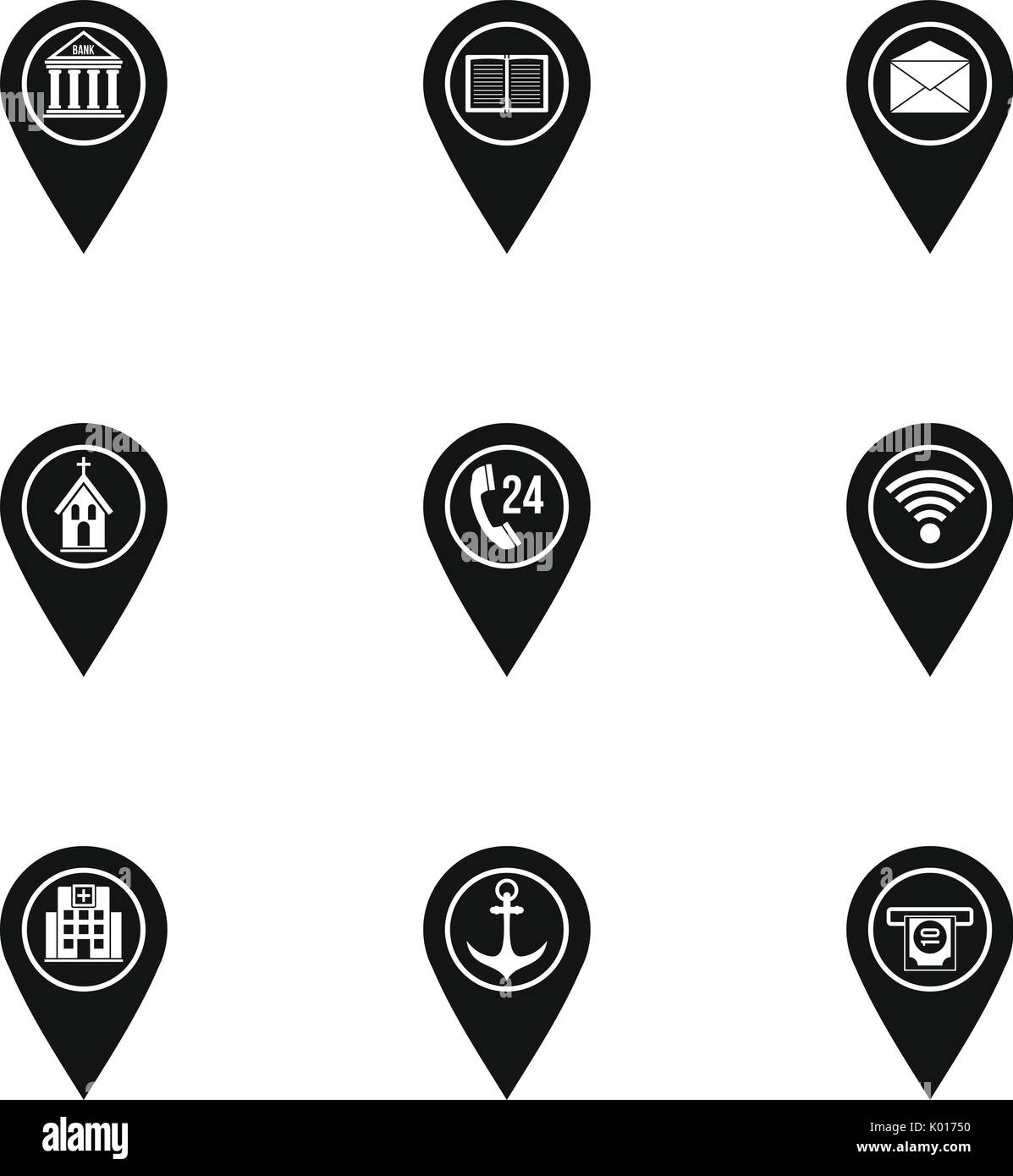 Map pins icon set, simple style Stock Vector Image & Art - Alamy Map pins icon set, simple style Stock Vector Image & Art - Alamy