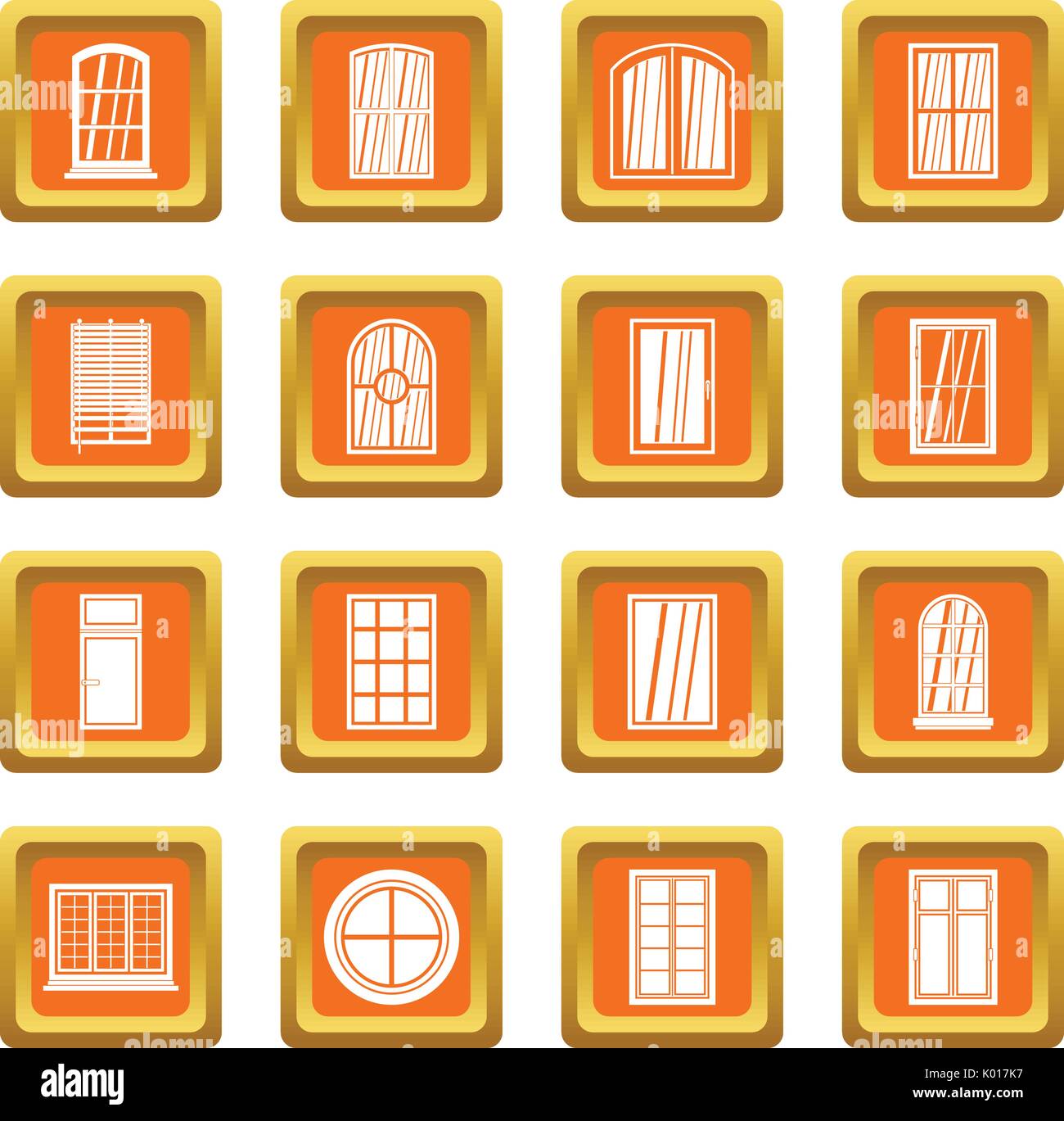 Plastic window forms icons set orange Stock Vector Image & Art - Alamy