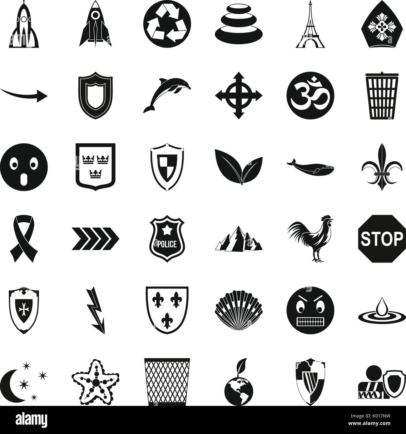 Protection emblem icons set, simple style Stock Vector Image & Art - Alamy