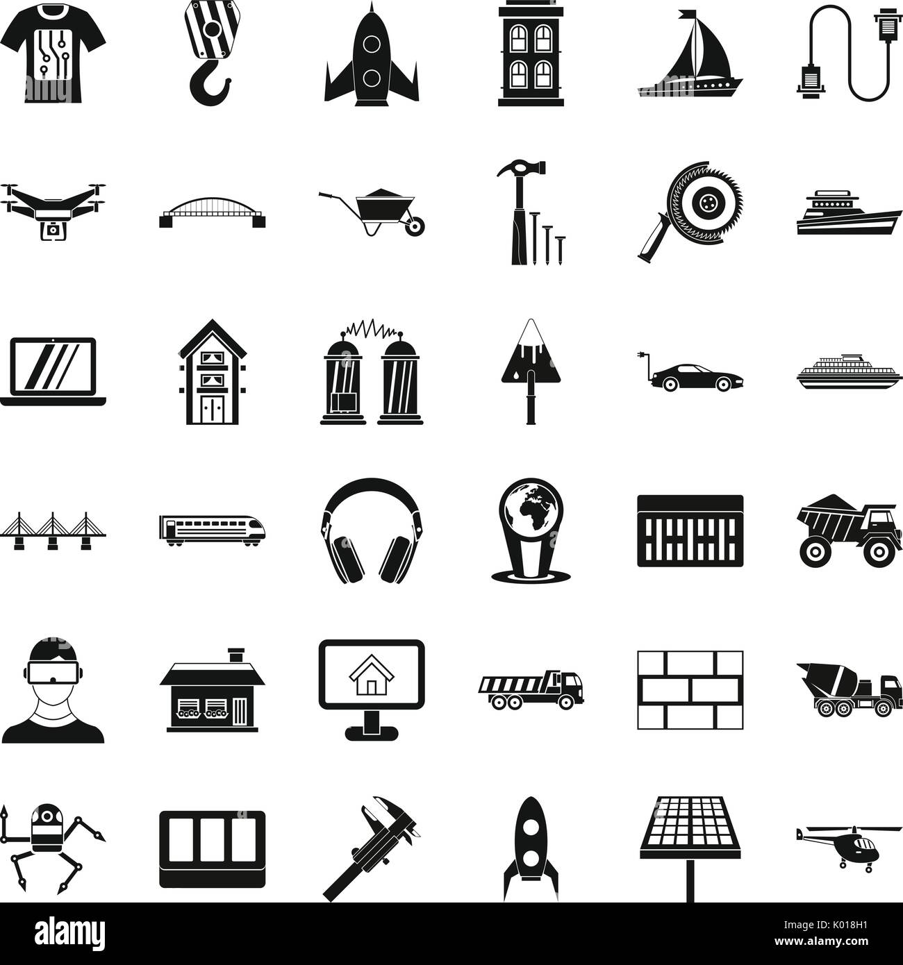 Industrial engineering icons set, simple style Stock Vector Image & Art ...