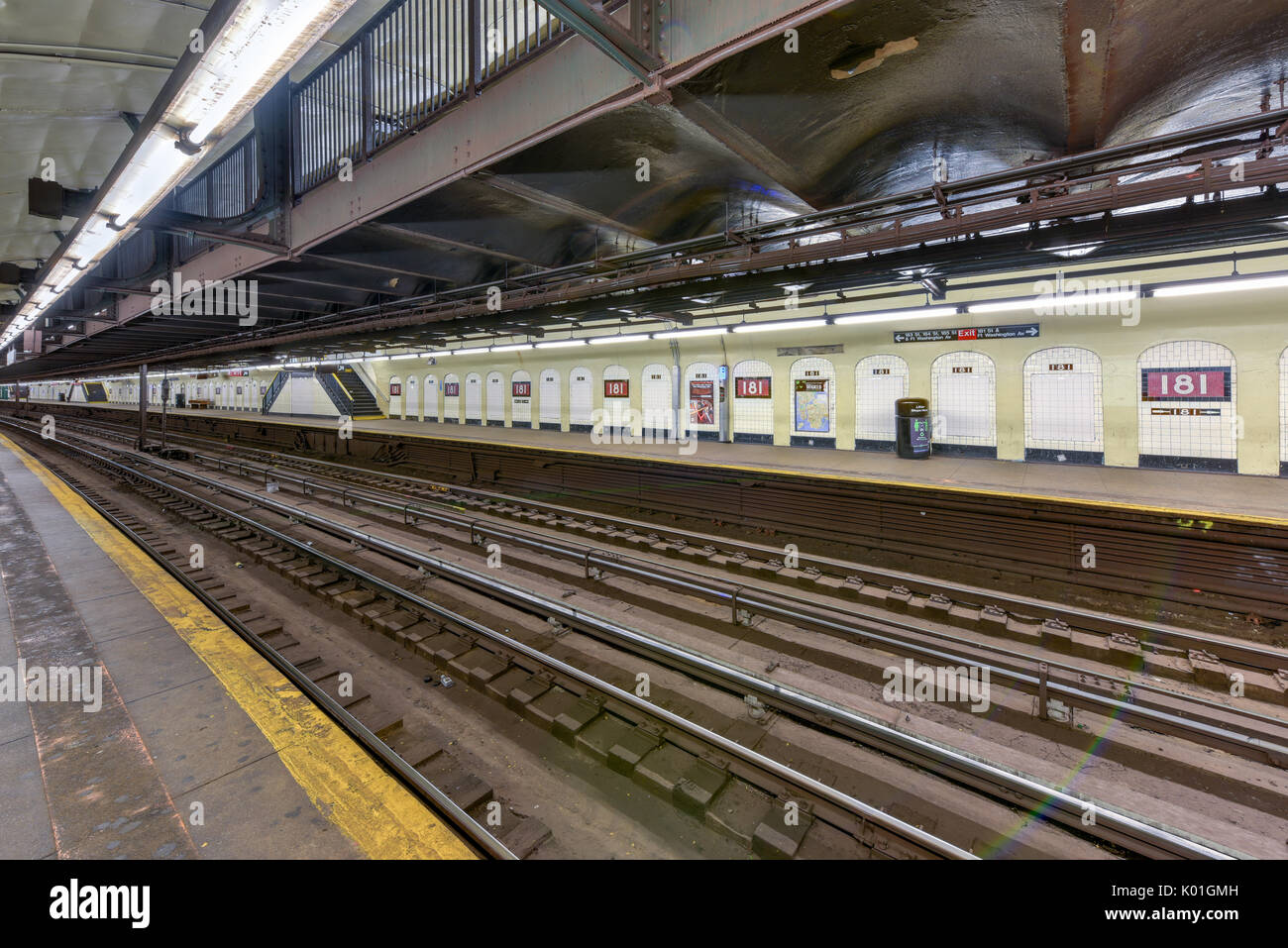 New York City - June 9, 2017: 181 Street Subway Station in the Fort ...