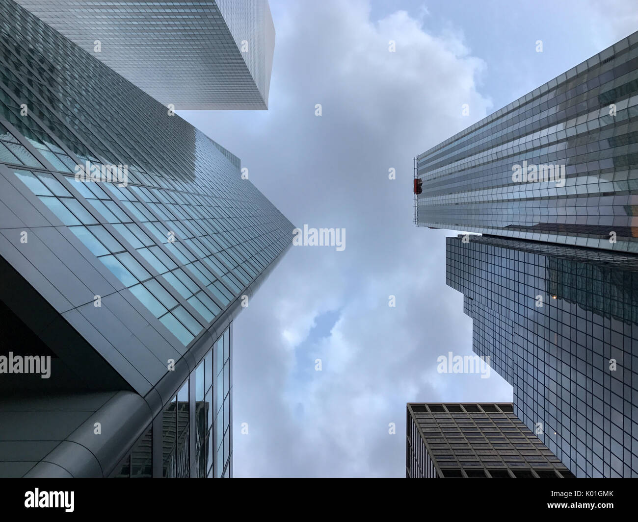 Vertical view of New York City skyscrapers in midtown Manhattan Stock ...
