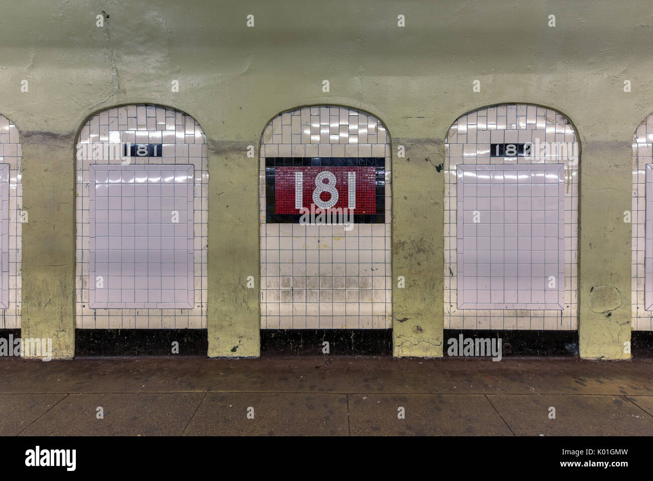 New York City - June 9, 2017: 181 Street Subway Station in the Fort ...