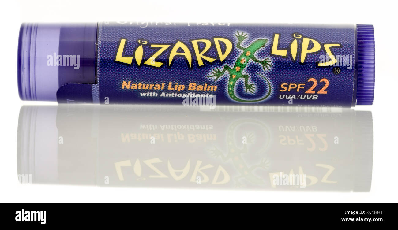 Winneconne, WI - 19 August 2017: A tube of Lizard Lips natural lip balm ...