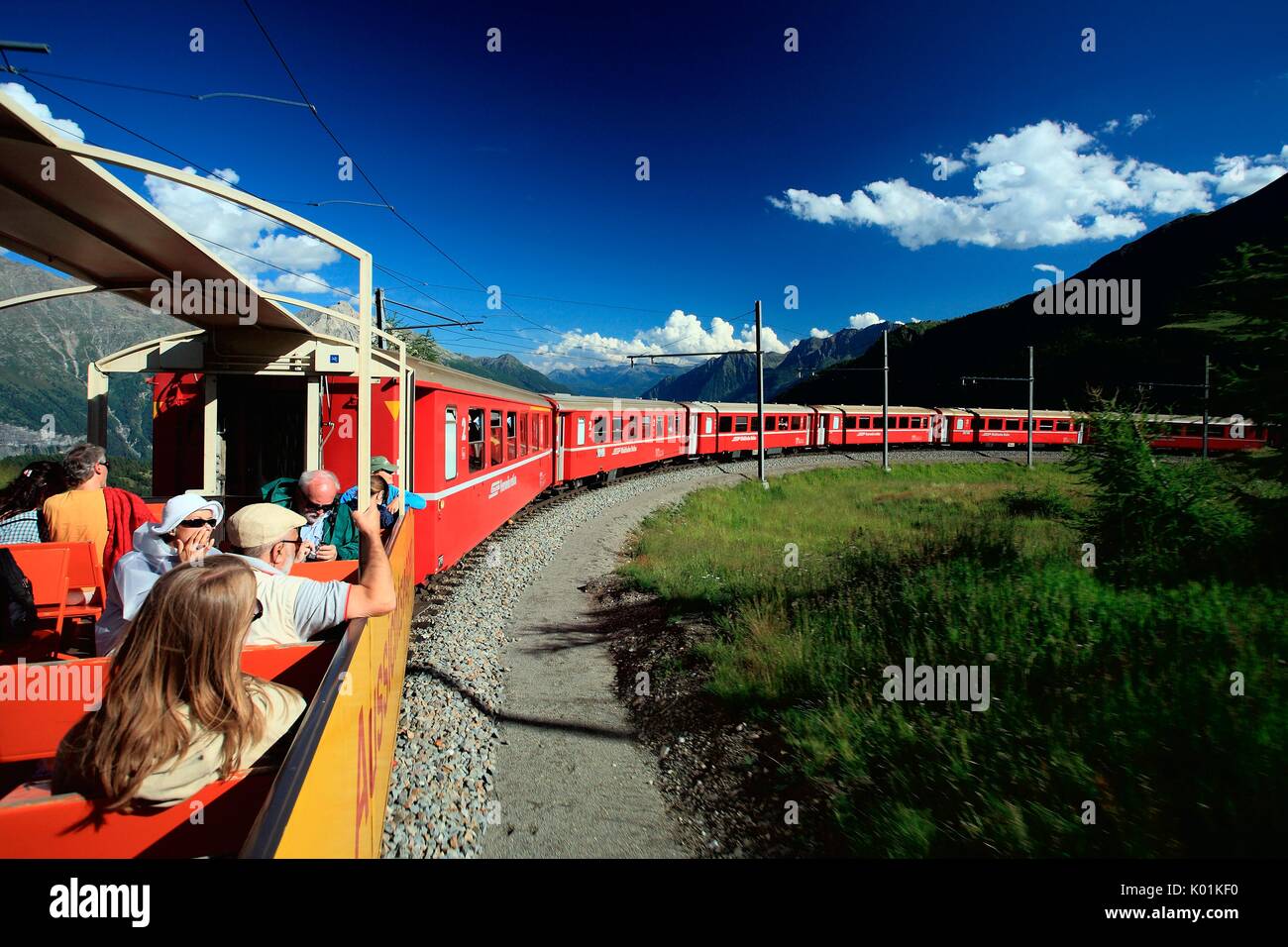 The view from the panoramic wagon of the Bernina Express, Val Poschiavo ...