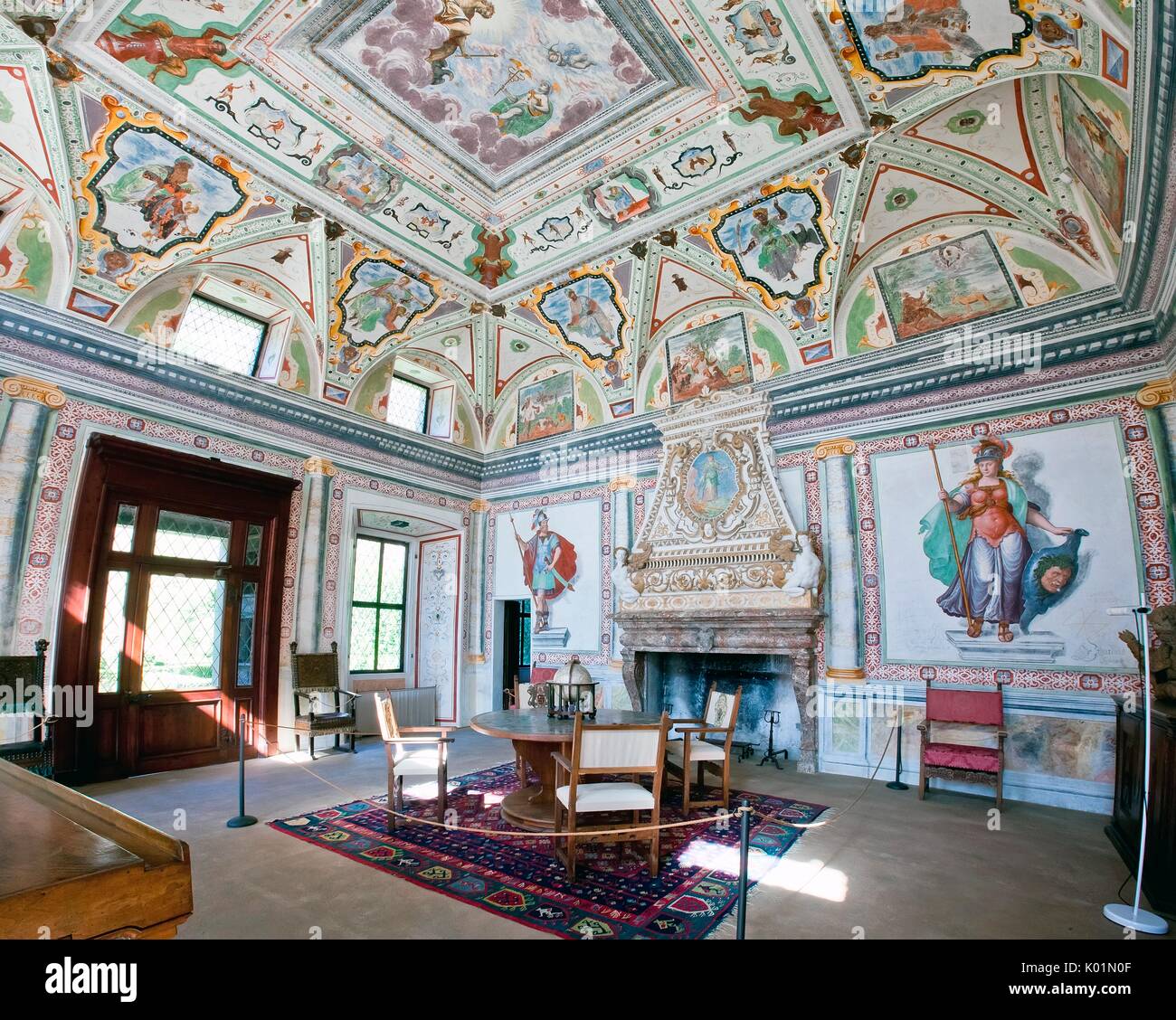 Jupiter and Mars' room with its frescoes in the Vertemate Palace in ...