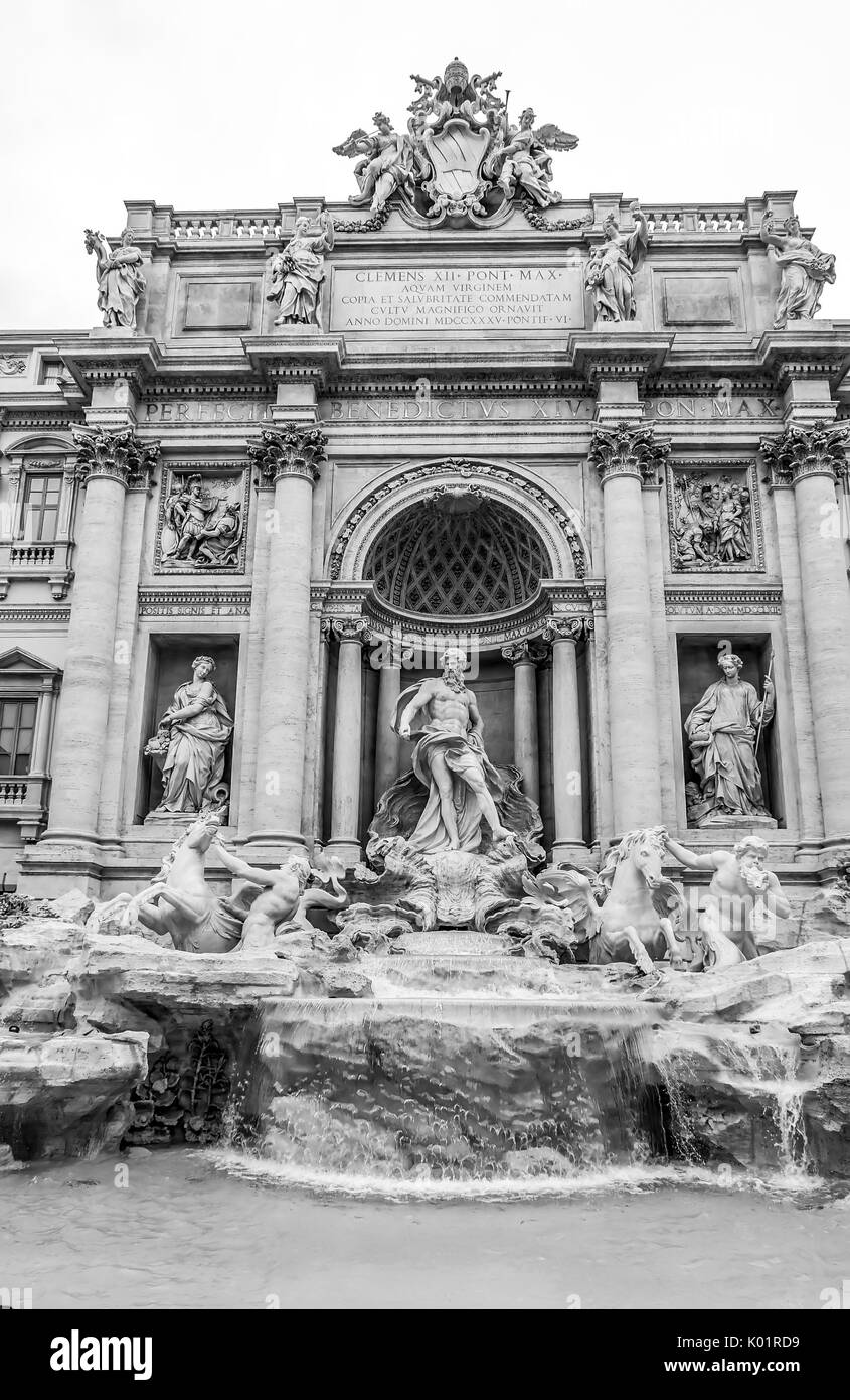 Amazing statues at the Fountains of Trevi in Rome Stock Photo - Alamy