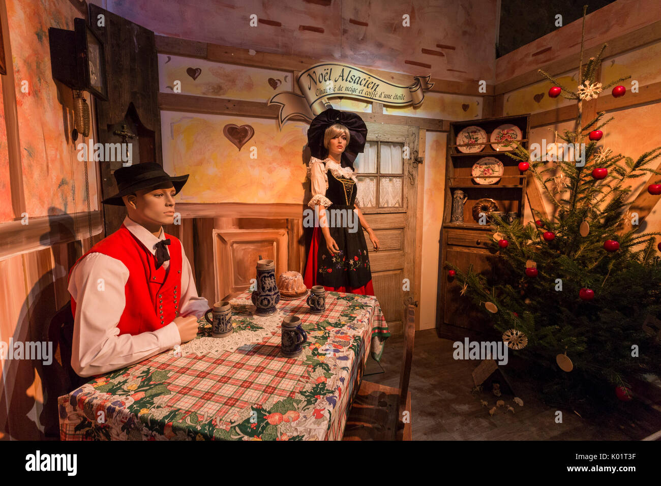 Reconstruction of a typical Christmas scene with human figures and ...