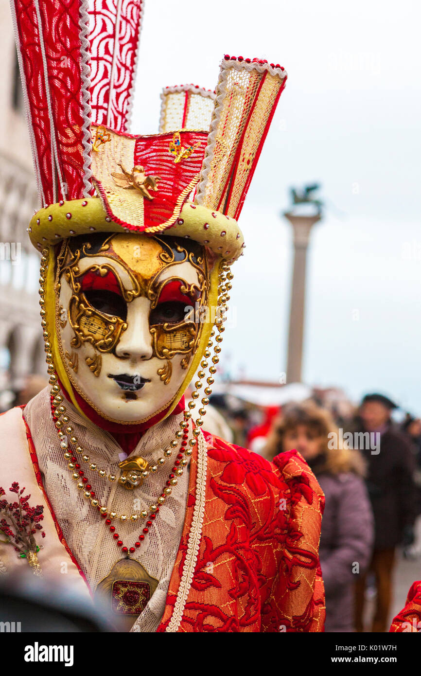 Colorful mask and costume of Carnival of Venice famous festival ...