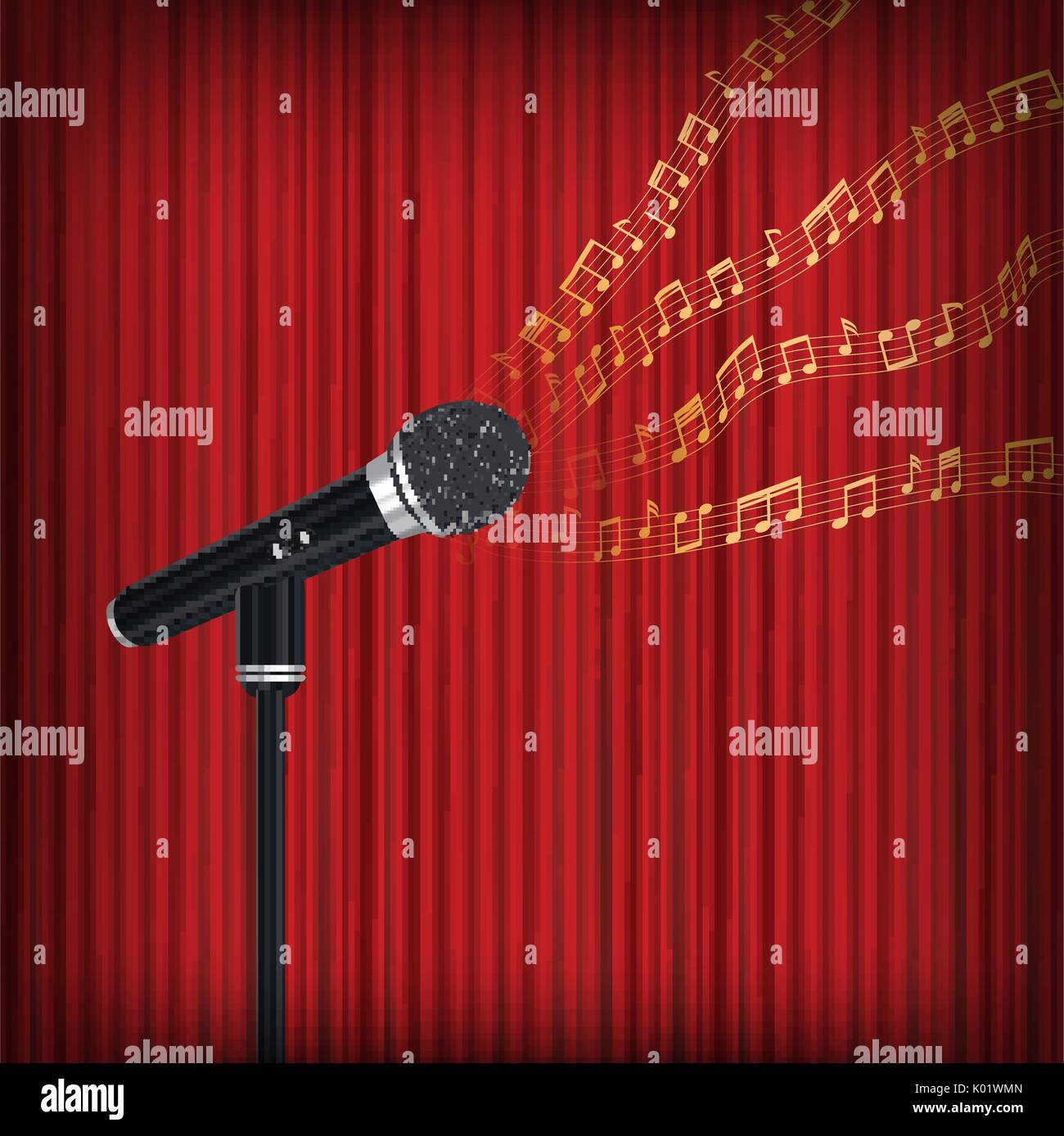 Music notes microphone on Stock Vector Images - Alamy