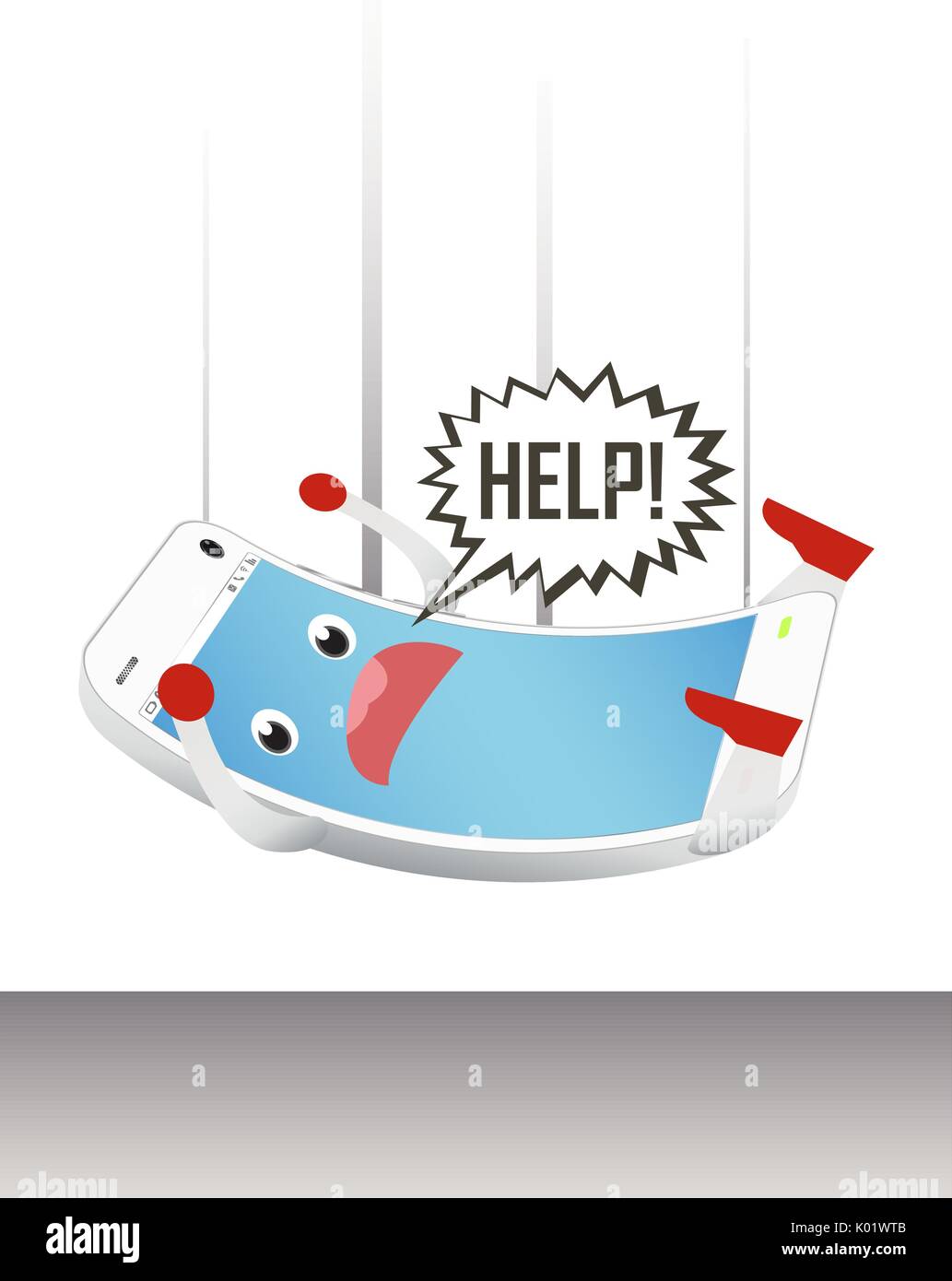 Mobile falling accident not car Stock Vector Images - Alamy