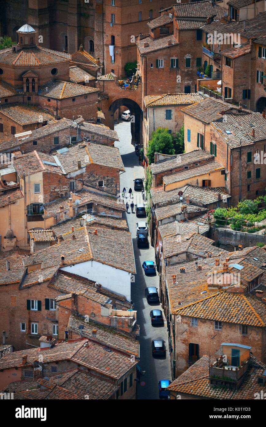 Medieval town Siena rooftop view with historic buildings in Italy Stock ...