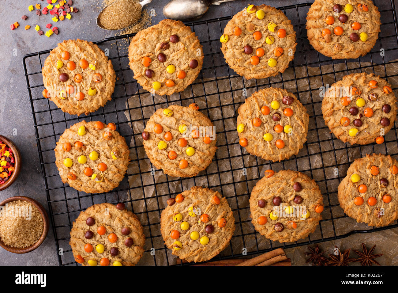 Fall cookies with candy Stock Photo - Alamy
