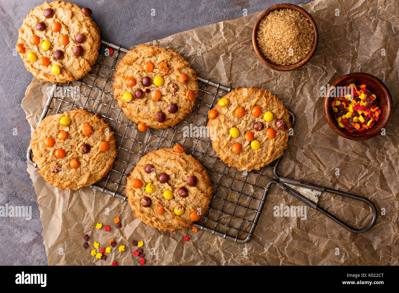Fall cookies with candy Stock Photo - Alamy