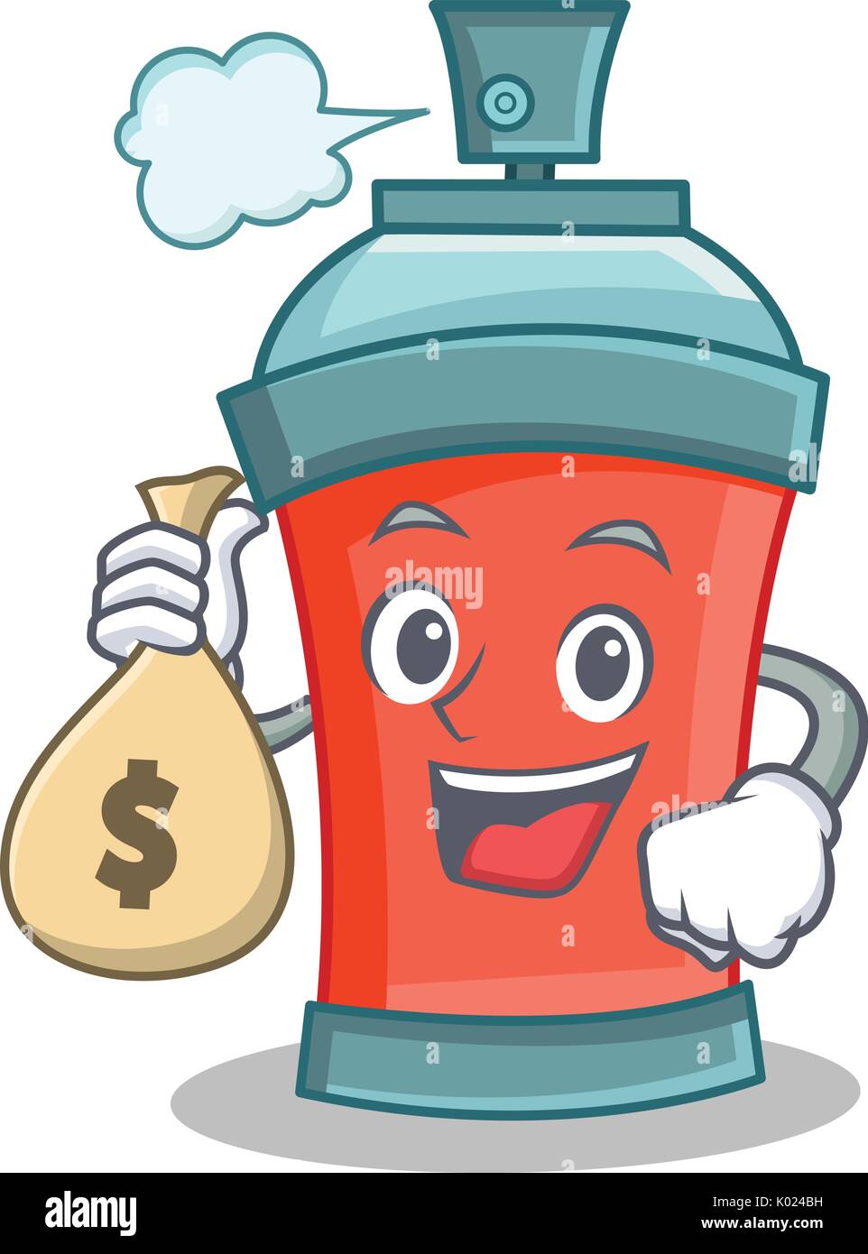 With money bag aerosol spray can character cartoon vector illustration ...