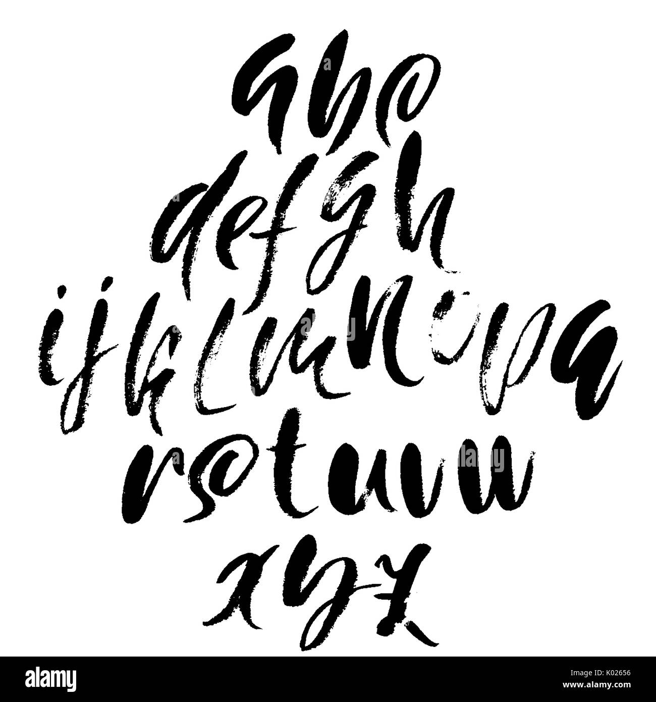 Hand drawn elegant calligraphy font. Modern brush lettering. Grunge ...