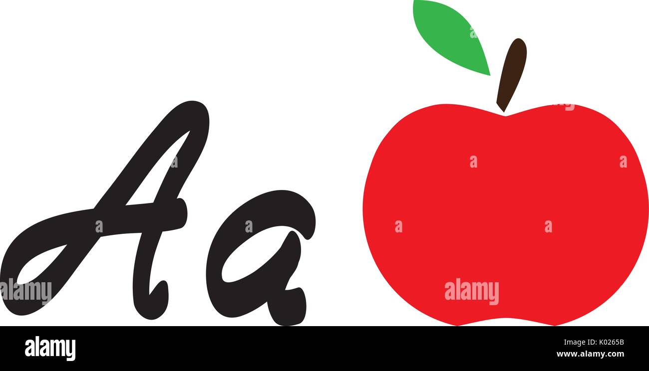 vector illustration of an apple with alphabet letter Stock Vector Image ...