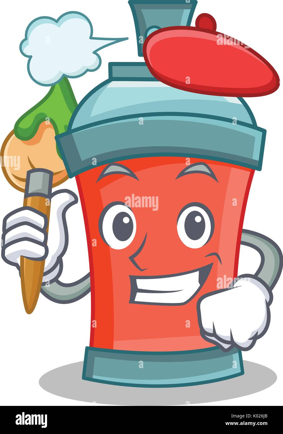 Artist aerosol spray can character cartoon vector illustration Stock ...