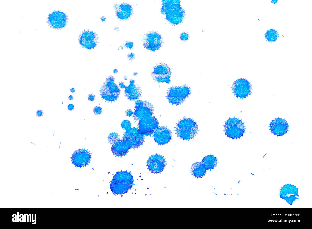 Abstract blue ink splash. Ink blots. Elements of design. The water ...