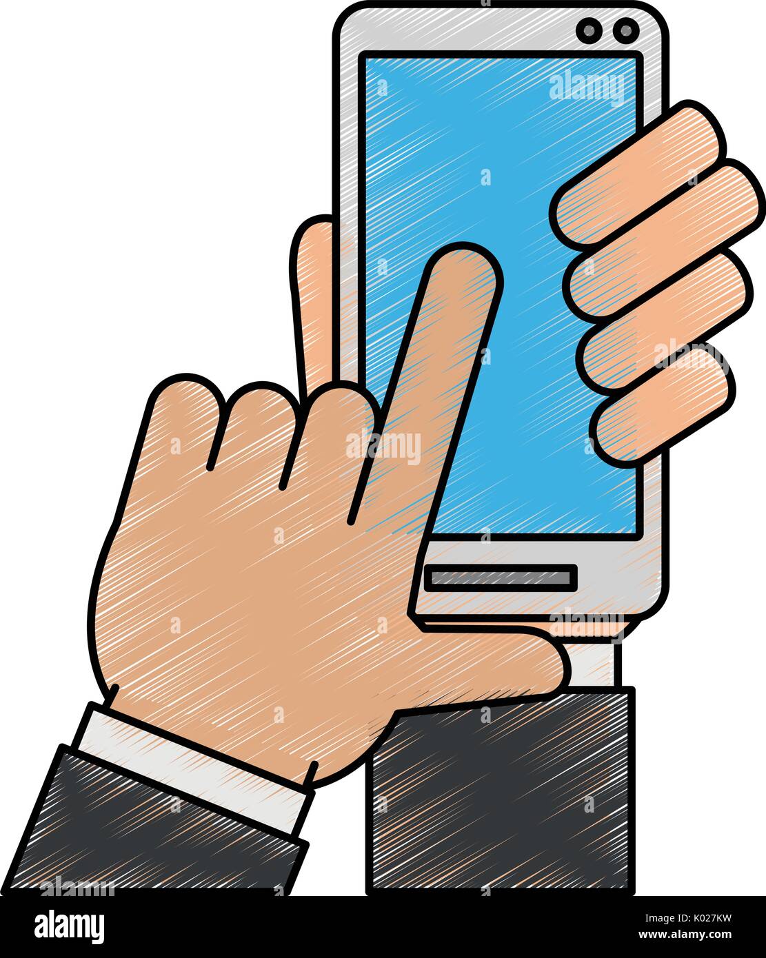 Doodle electronic smartphone technology Stock Vector Images - Alamy