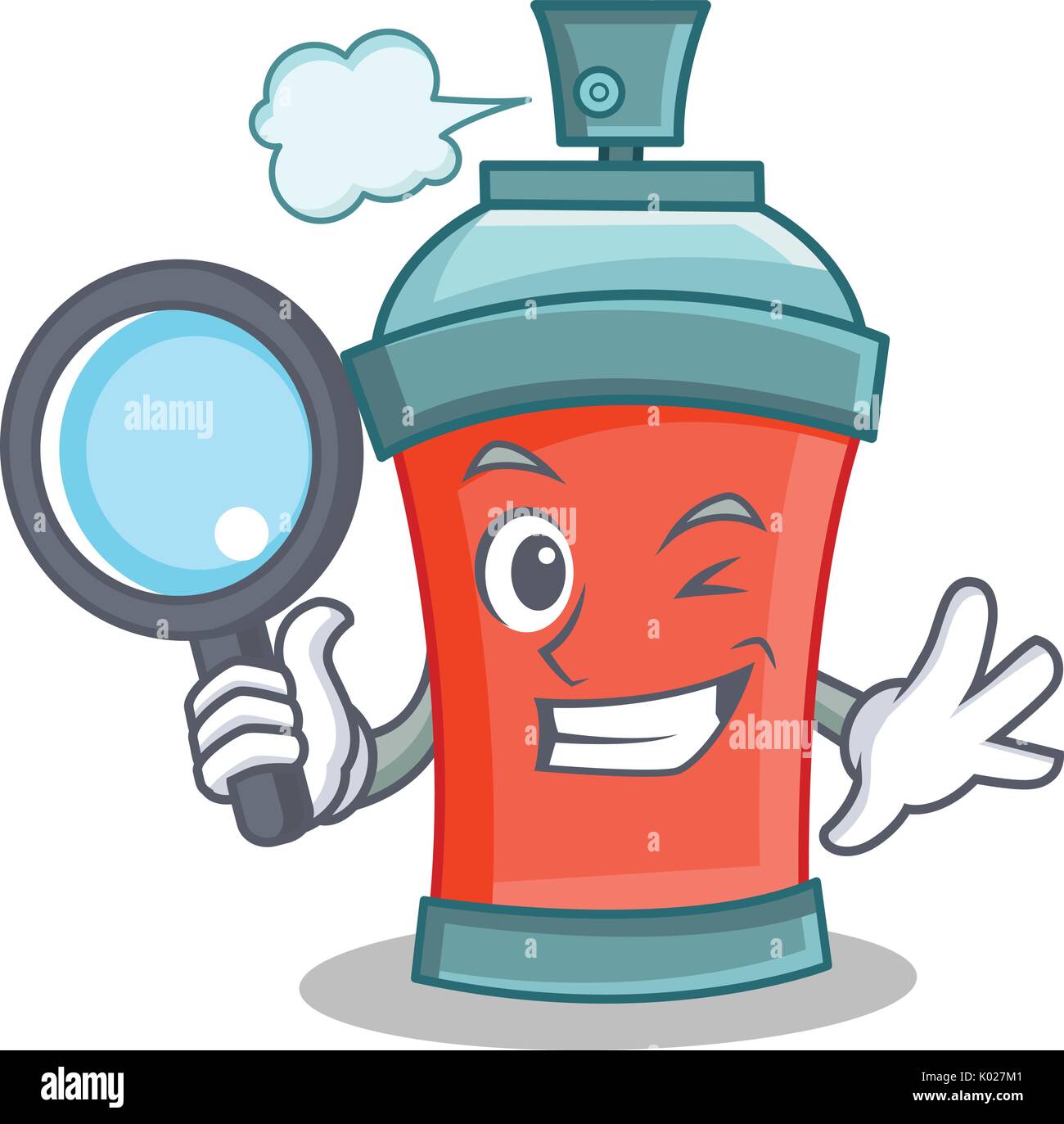 Detective aerosol spray can character cartoon vector illustration Stock ...