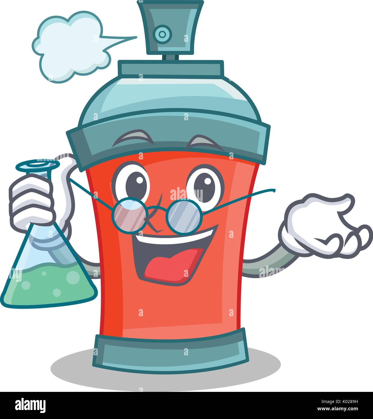 Professor aerosol spray can character cartoon vector illustration Stock ...
