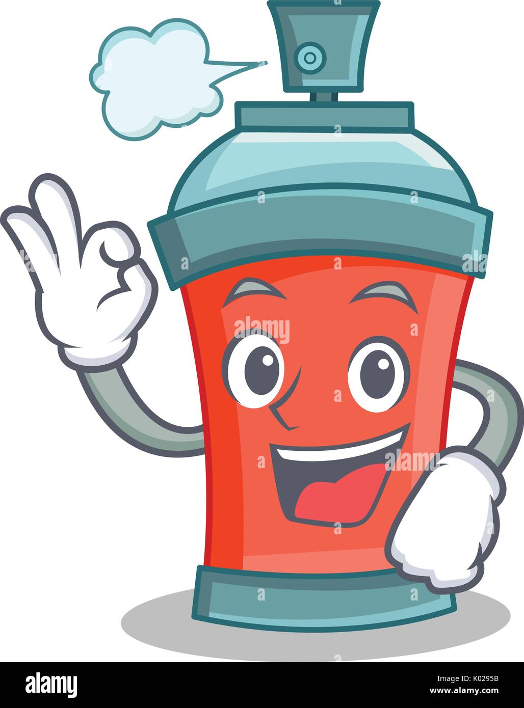 Okay aerosol spray can character cartoon vector art Stock Vector Image ...