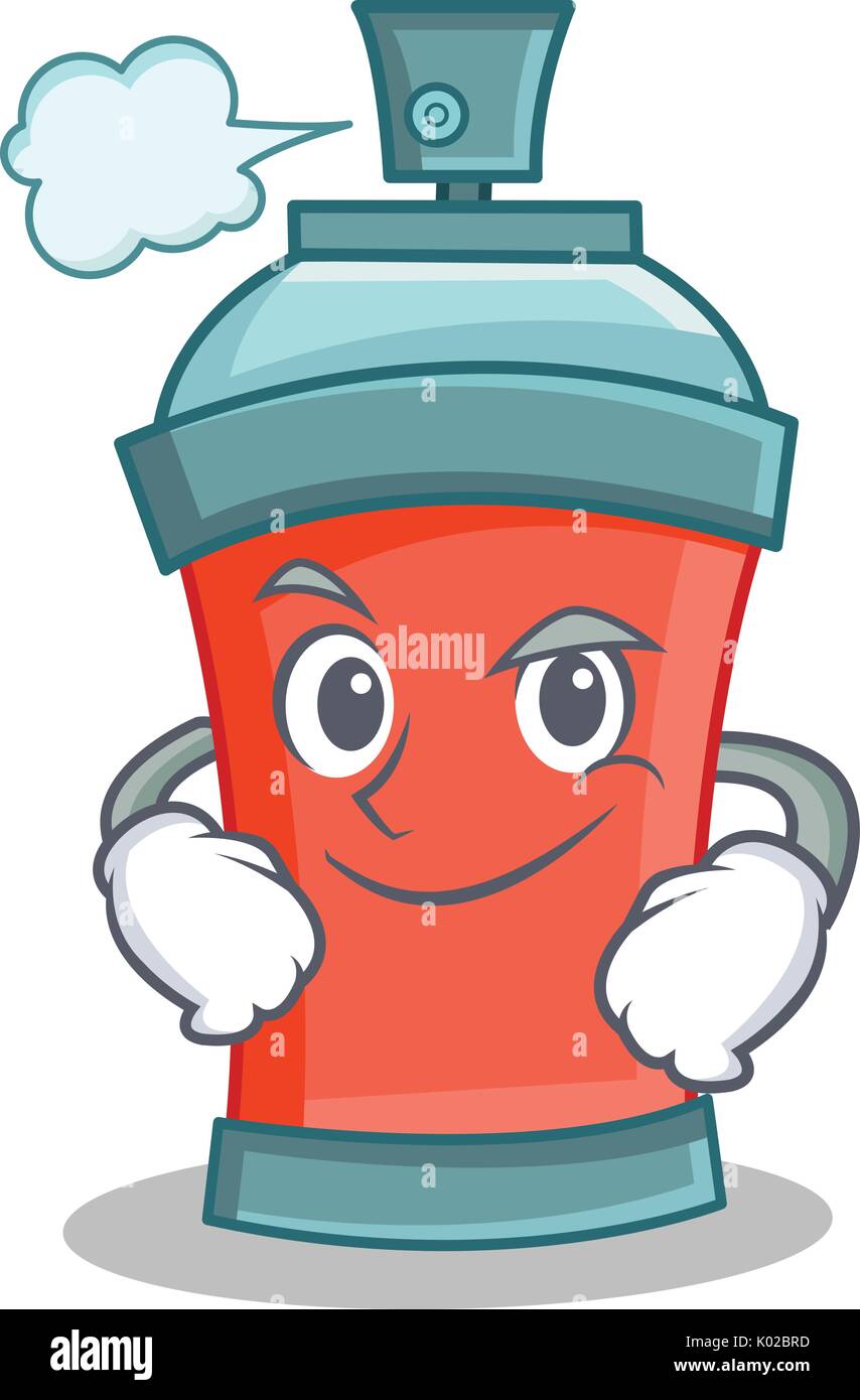 Smirking aerosol spray can character cartoon vector illustration Stock ...