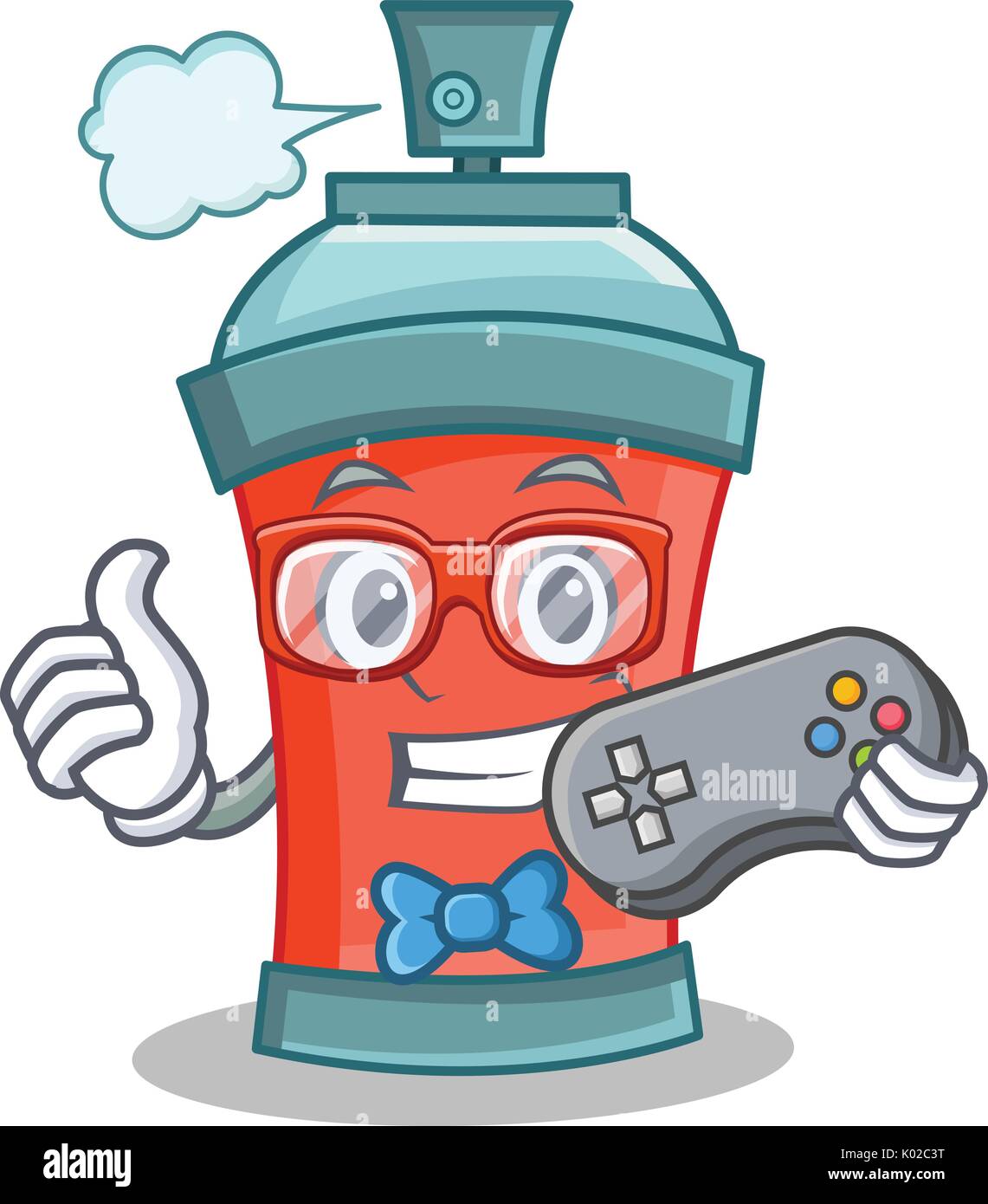 Gamer aerosol spray can character cartoon vector illustration Stock ...
