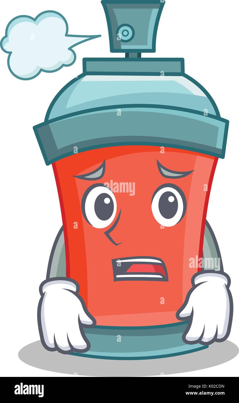 Afraid aerosol spray can character cartoon vector illustration Stock ...