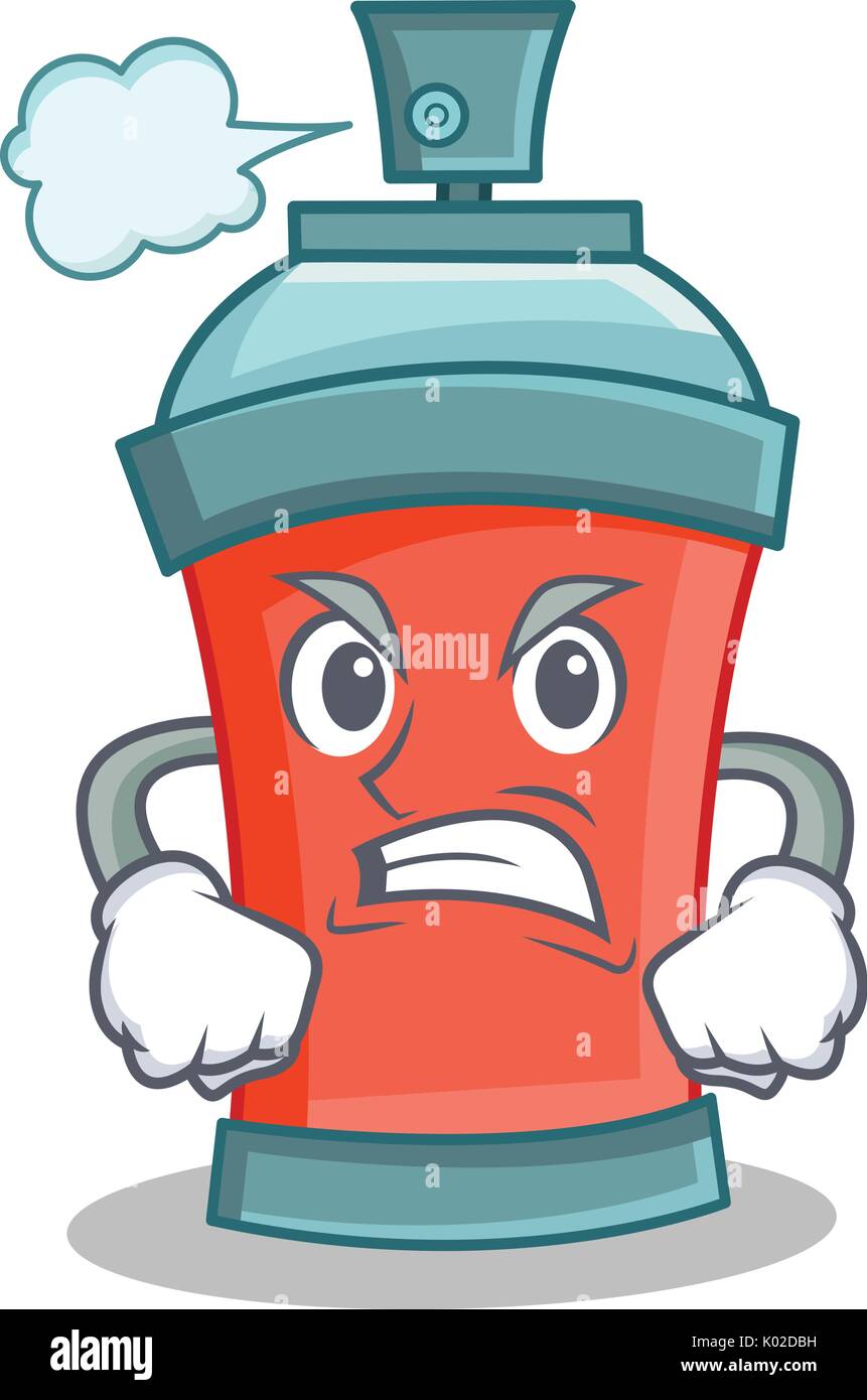 Angry aerosol spray can character cartoon vector illustration Stock ...