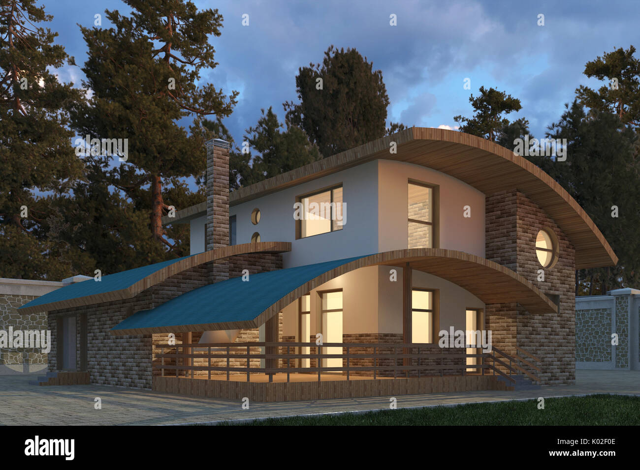 Building Photorealistic Render 3D Illustration Stock Photo - Alamy