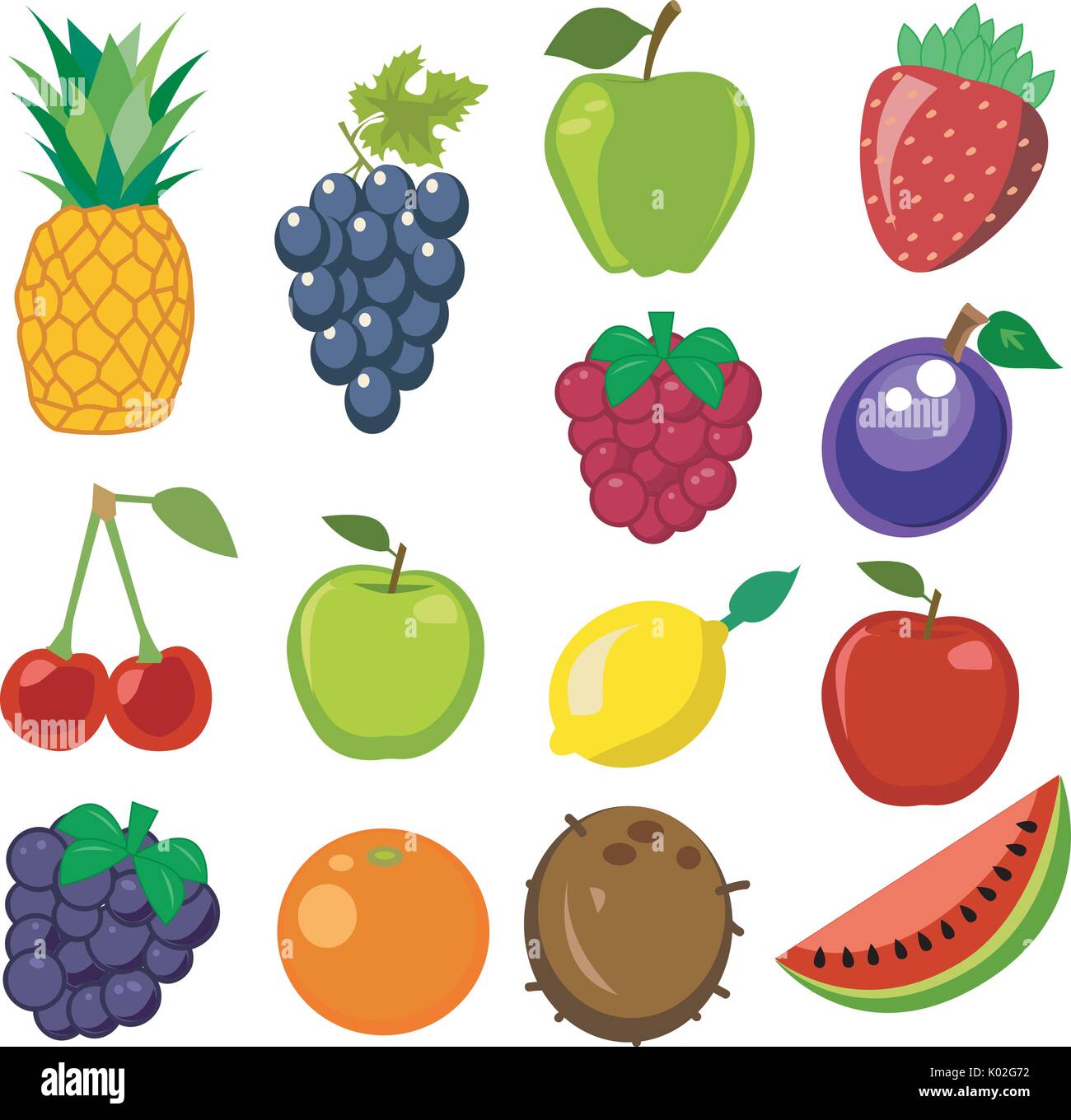 Set of fruit vector illustration Stock Vector Image & Art - Alamy