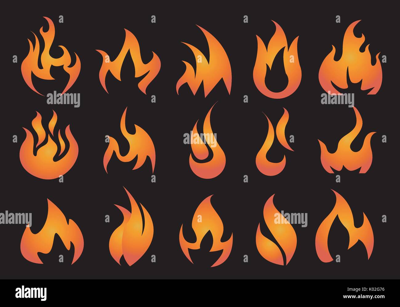 Fire Icons set vector Stock Vector Image & Art - Alamy