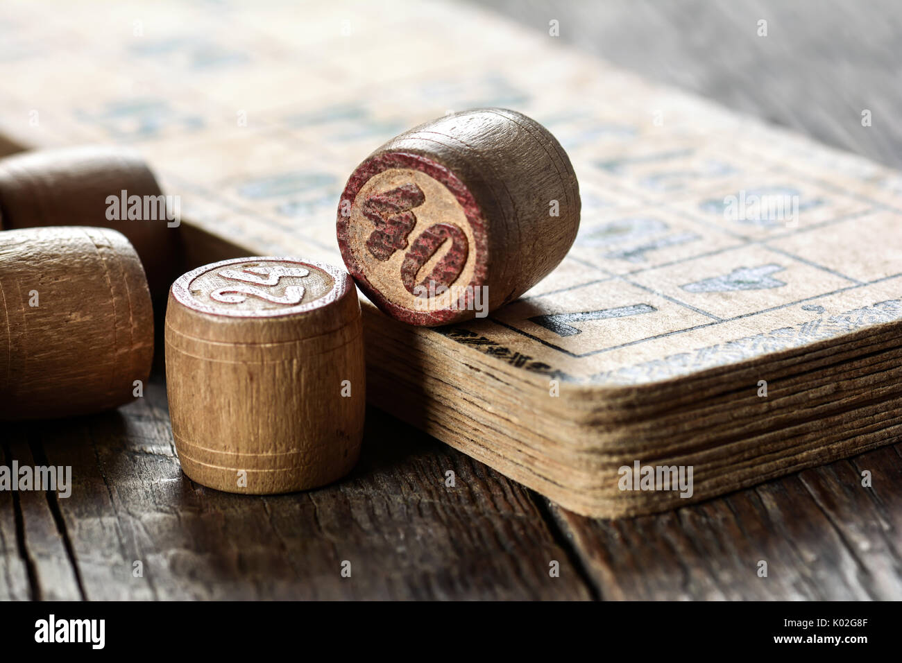 Vintage lotto board game kegs and cards Stock Photo - Alamy