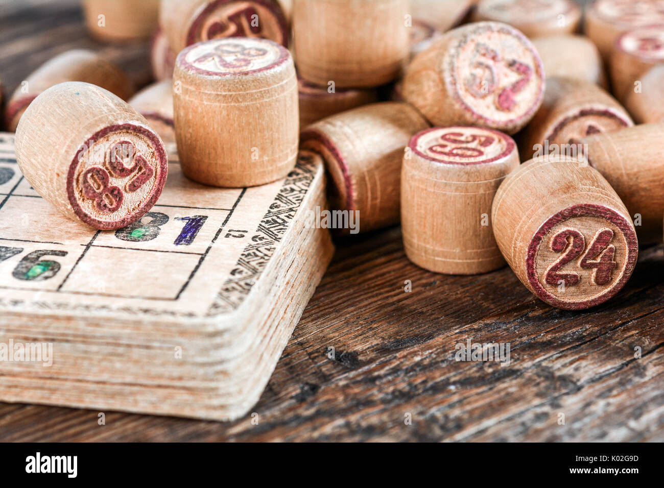 Vintage lotto board game kegs and cards Stock Photo - Alamy