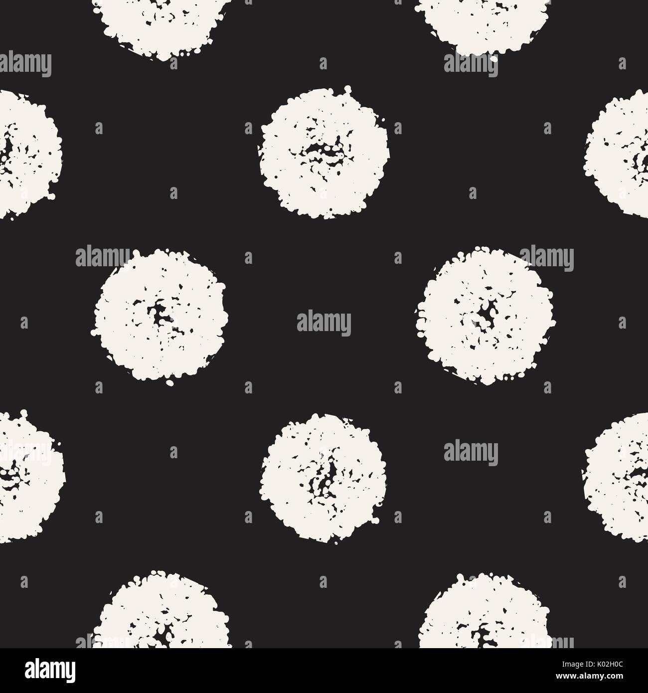 Grungy vector pattern with scattered circle shapes. Seamless texture ...