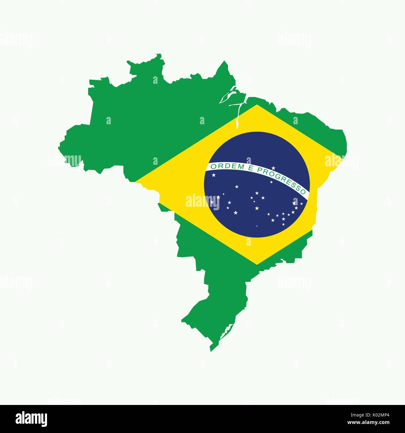 Brazil map with brazil flag inside. Vector illustration Stock Vector ...