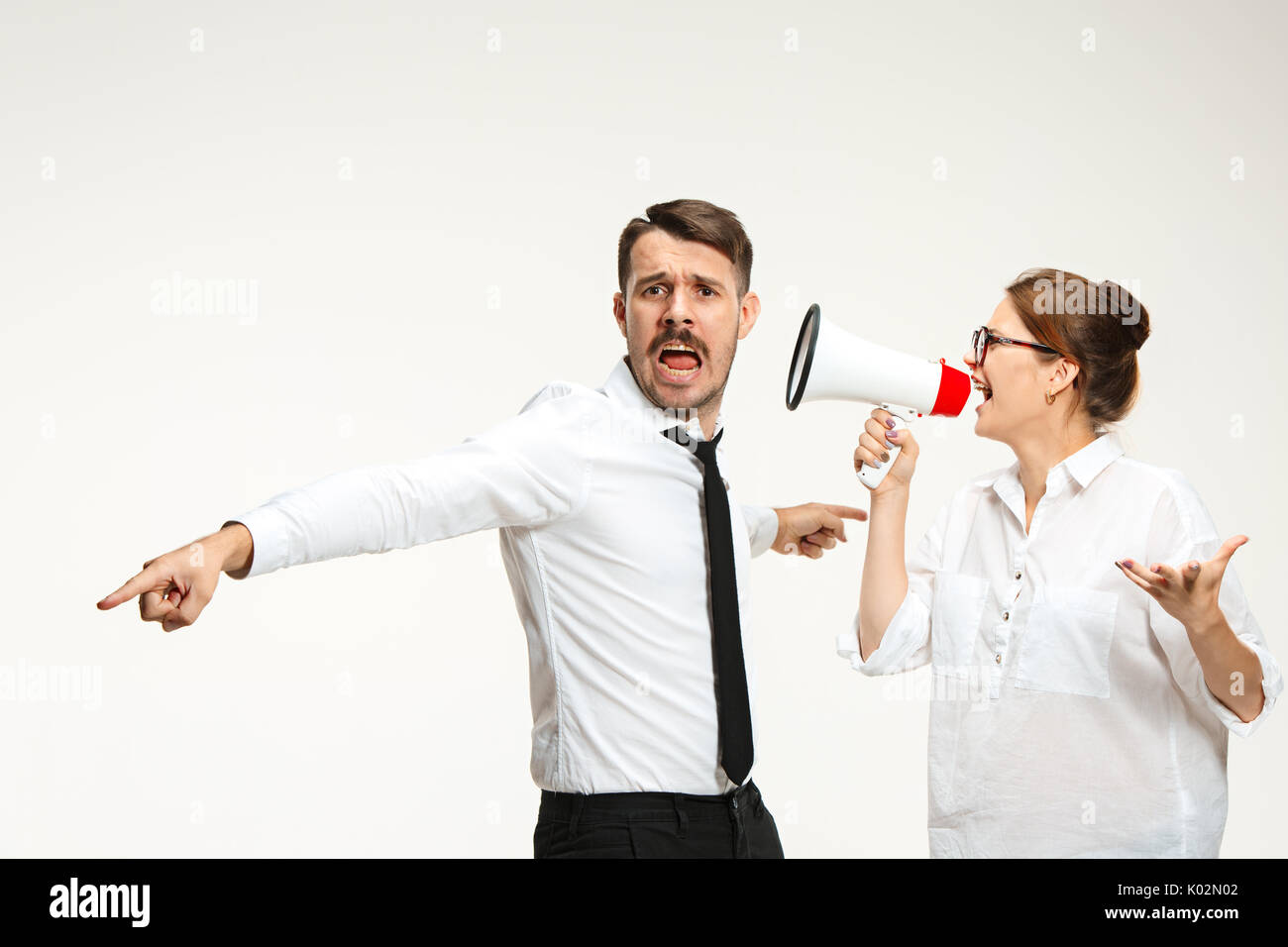 Listening, Megaphone, Shouting Stock Photo - Alamy