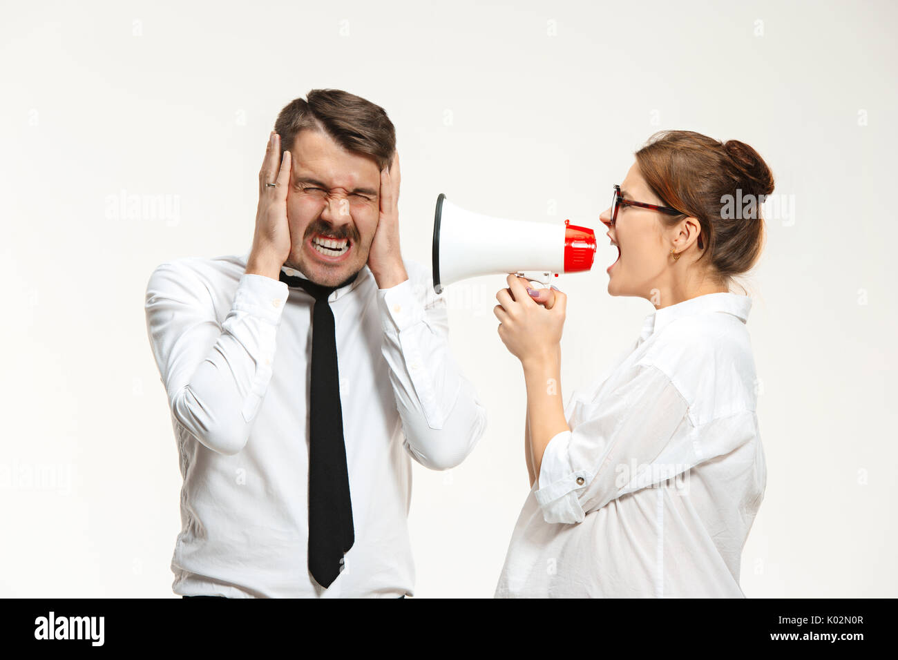 Listening, Megaphone, Shouting Stock Photo - Alamy