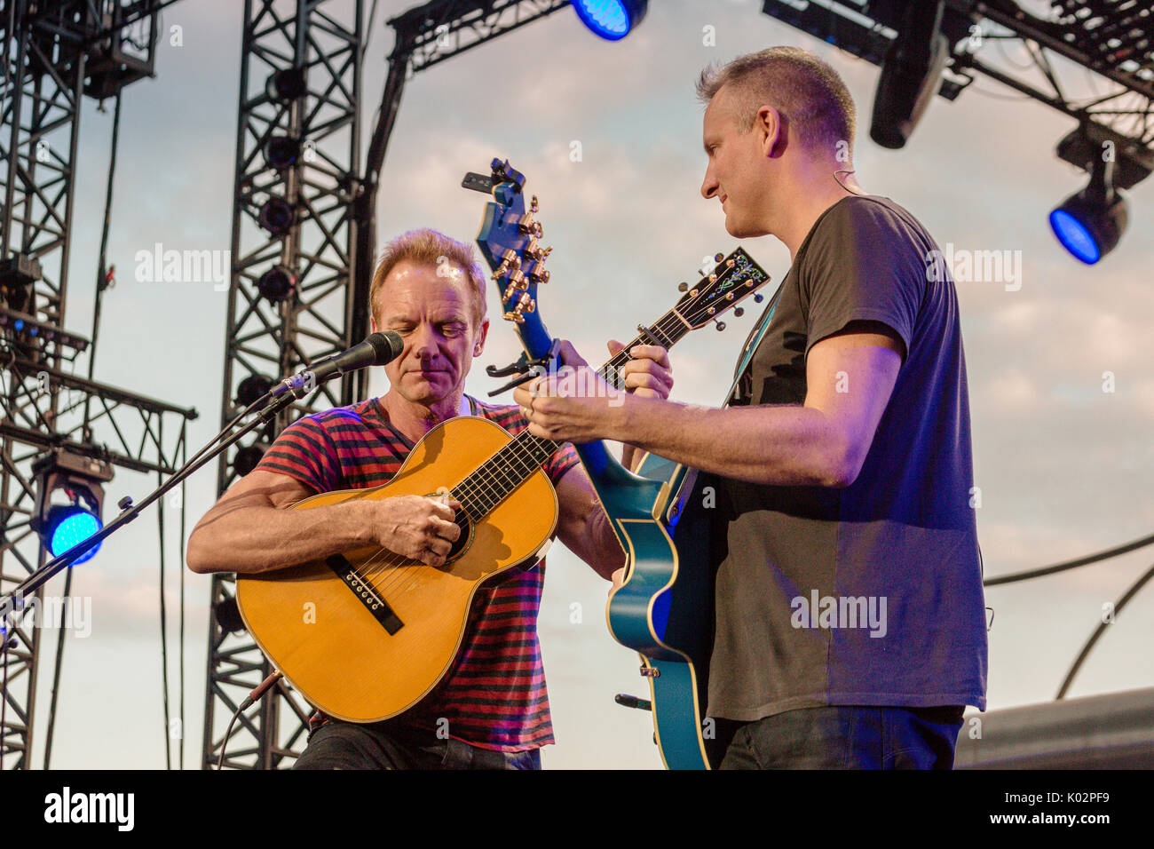 Sting and his son Joe Sumner perform at Jazz à Juan 2017 Featuring ...