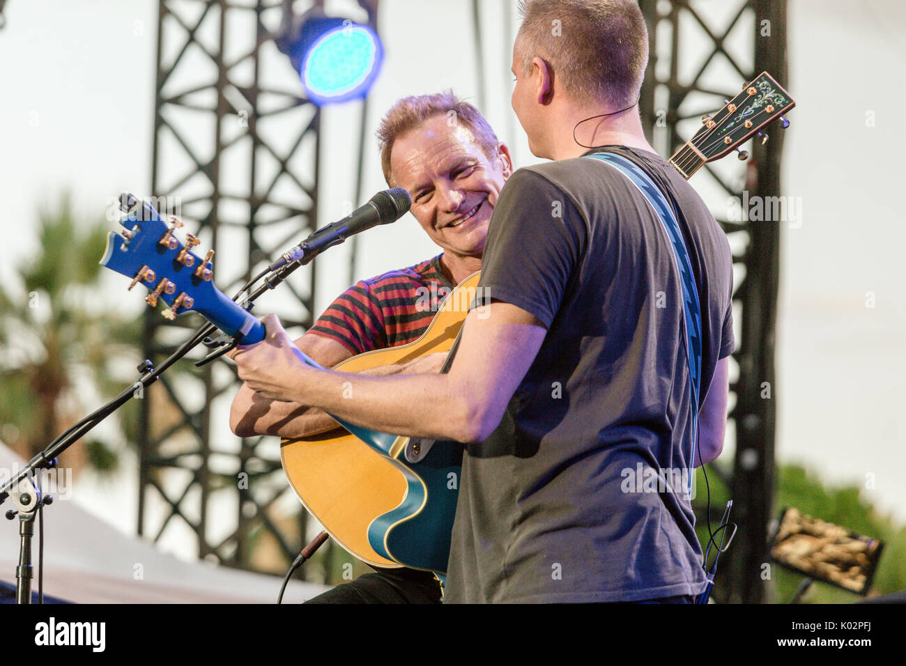 Sting and his son Joe Sumner perform at Jazz à Juan 2017 Featuring ...