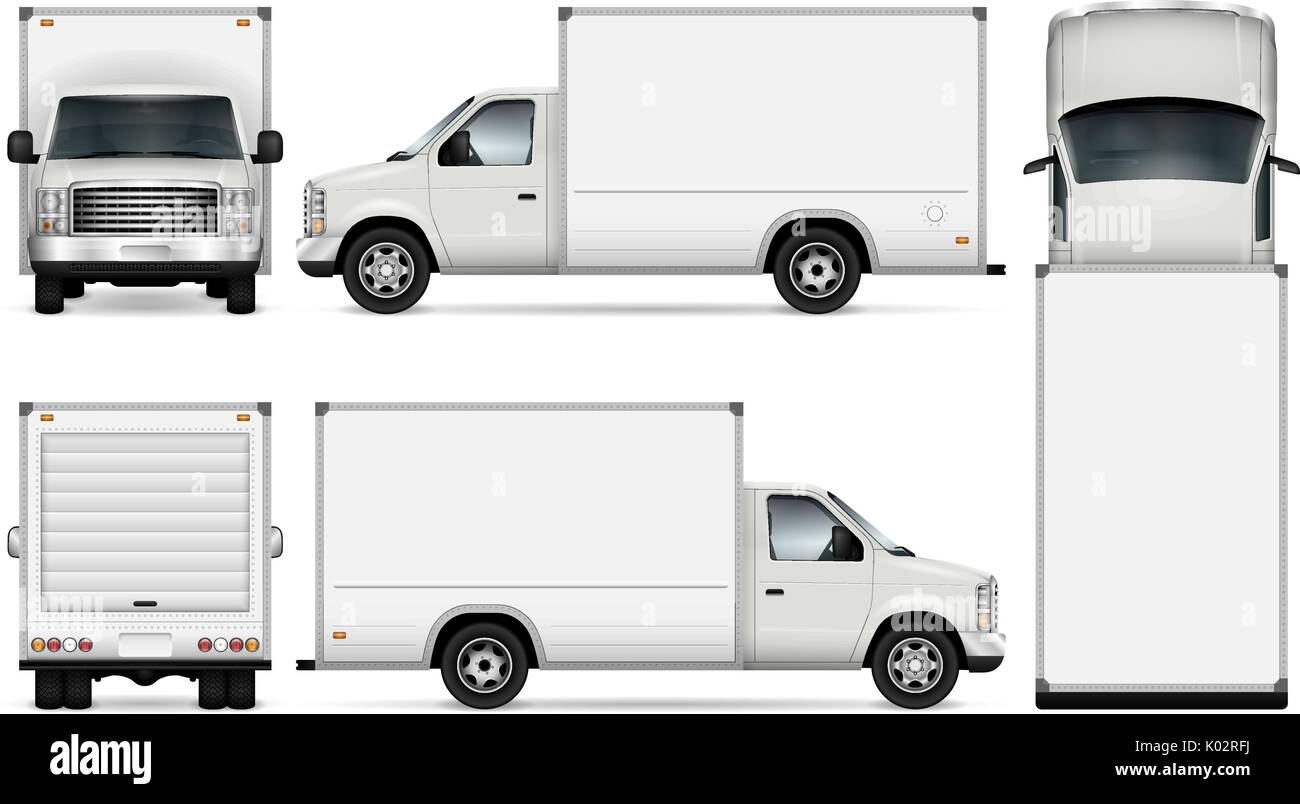 Van template for car branding and advertising. Isolated freight Stock ...