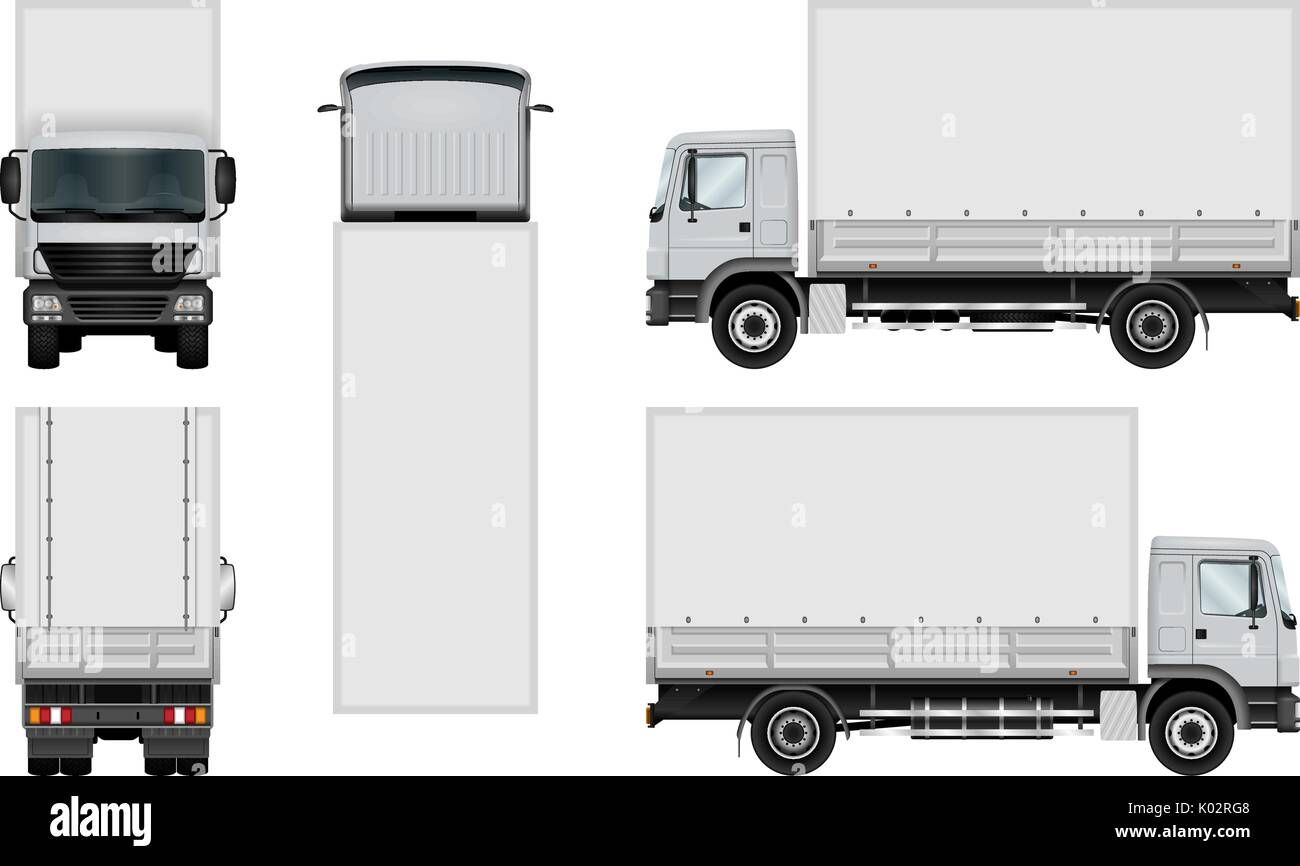 Delivery truck vector template. Semitruck isolated on white. The ...